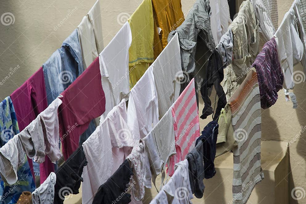 Clothes on Drying Lines stock photo. Image of daylight - 33543782