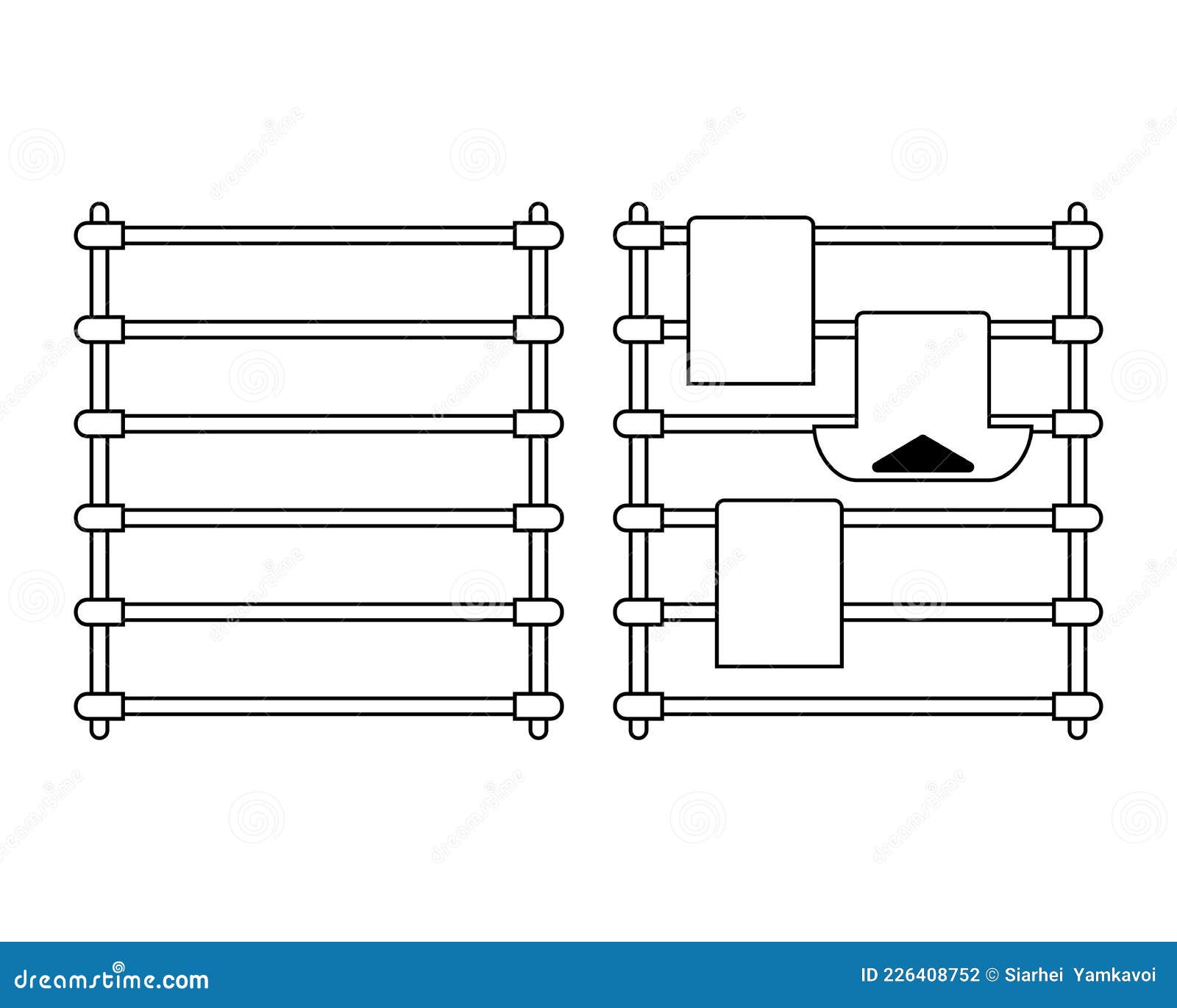 Clothes Drying Rack. Stand for Dryer Clothes. Isolated Vector ...