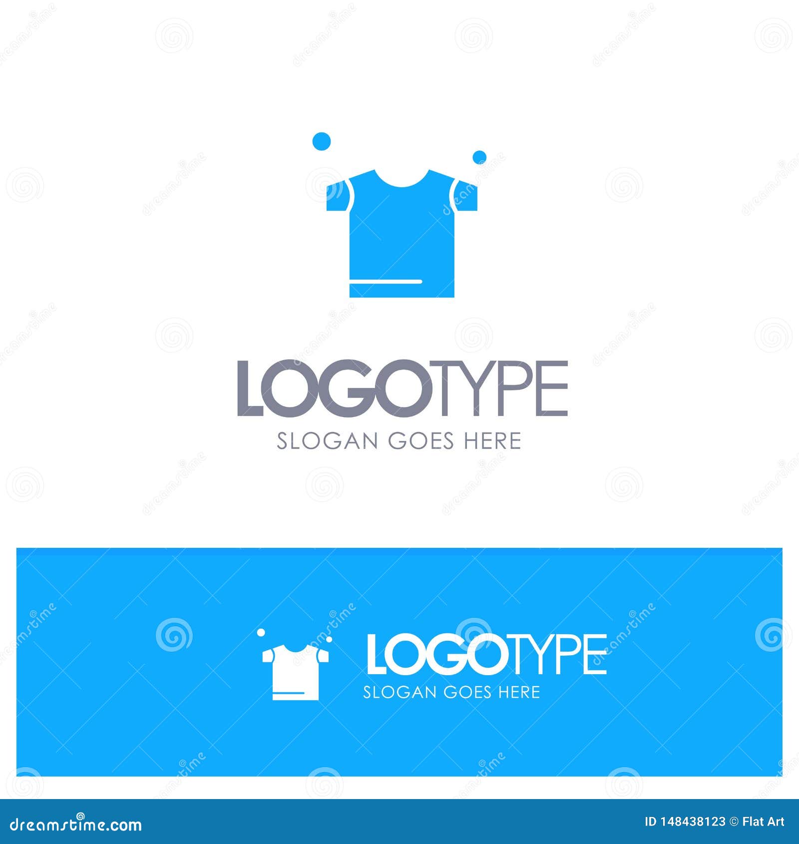 Clothes, Drying, Shirt Blue Solid Logo with Place for Tagline Stock ...