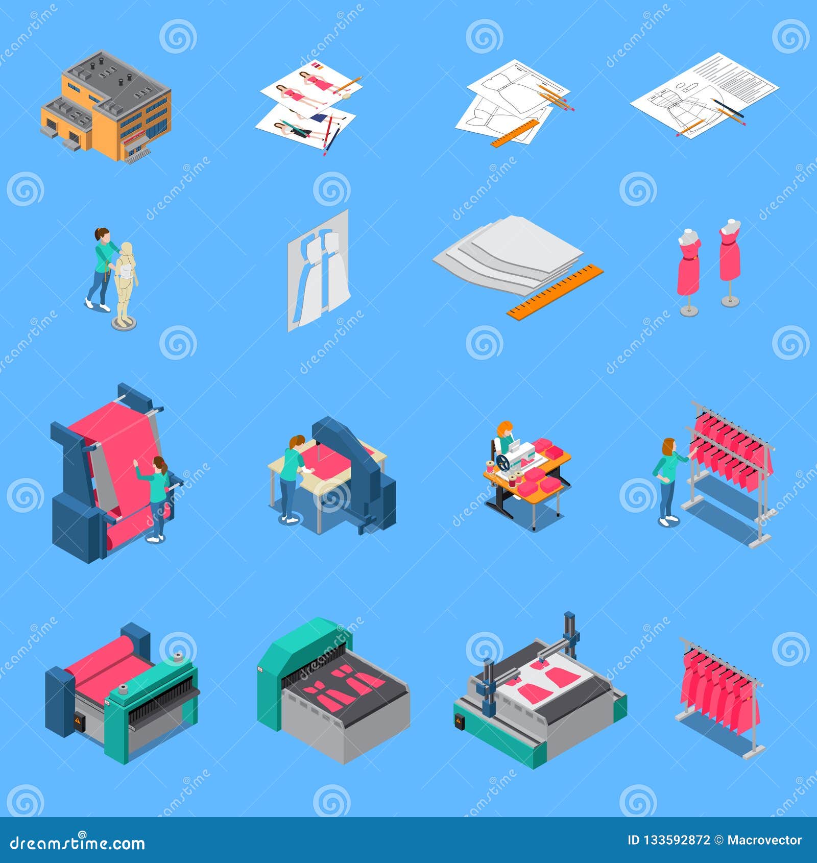 Clothes Factory Isometric Icons Set Stock Vector - Illustration of ... Clothes Factory Isometric Icons Set Stock Vector - Illustration of ...