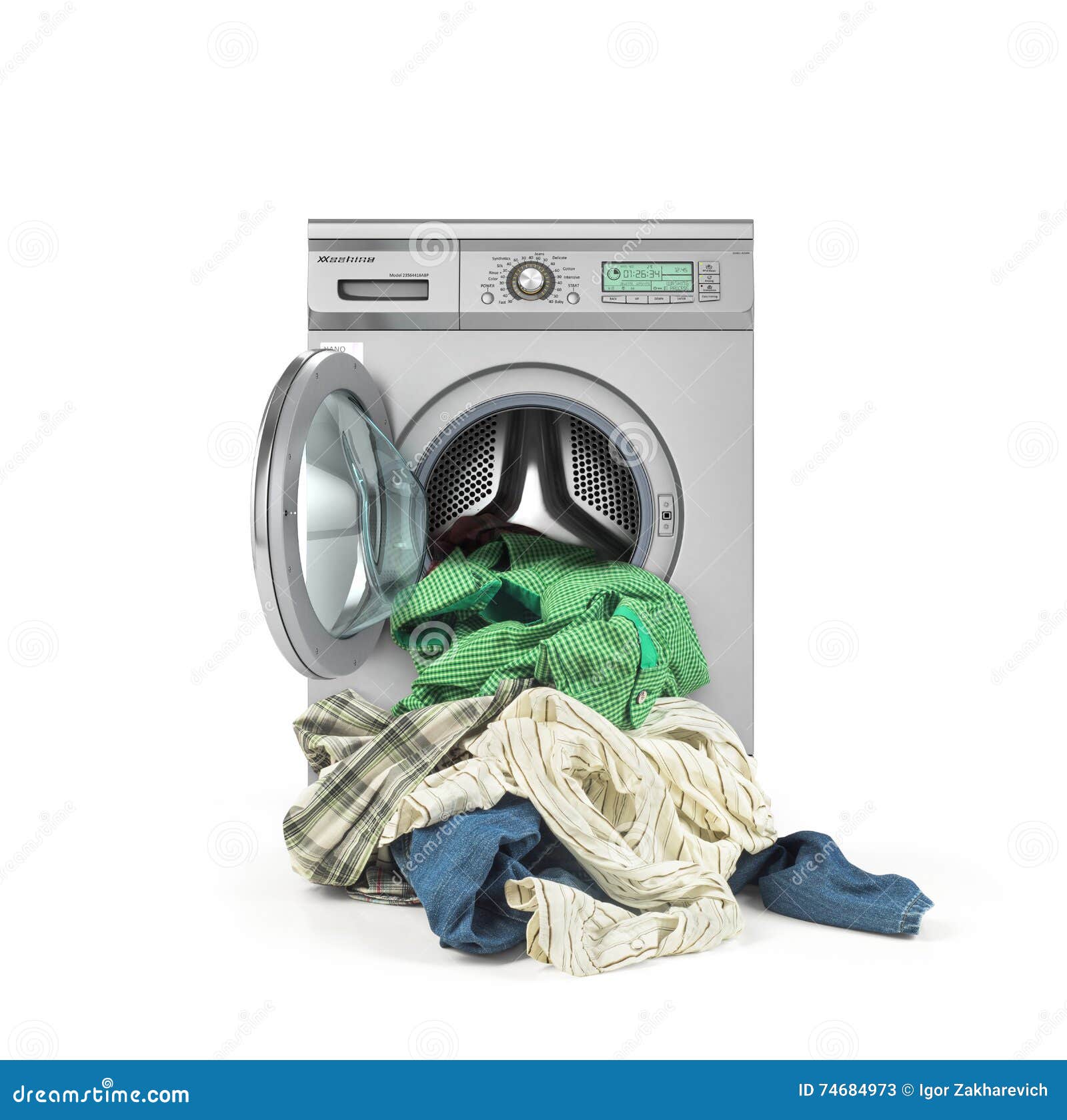 Clothes Falling Out Of The Washing Machine Stock Image | CartoonDealer ...