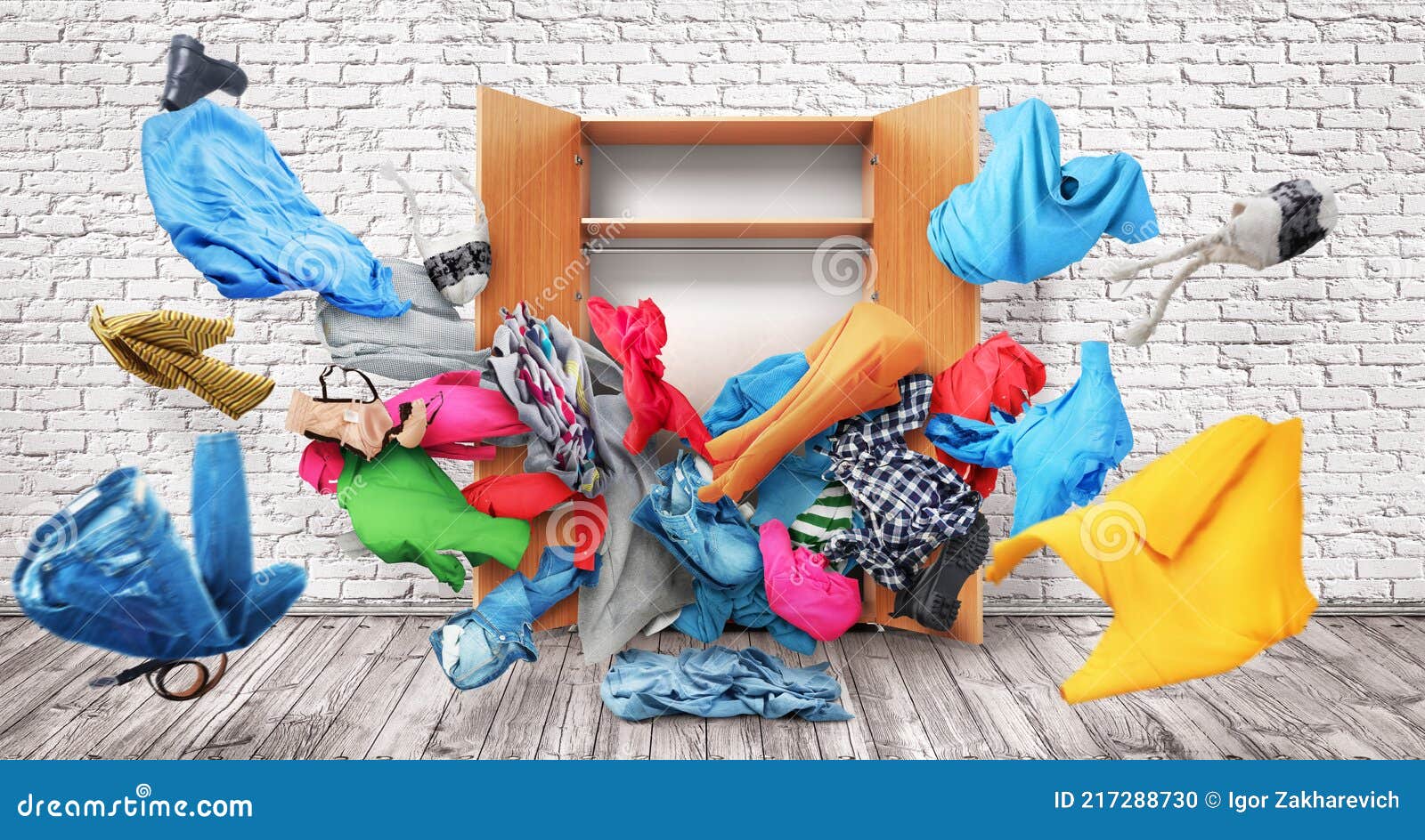 Open And Closet Wardrobe Isolated On White Background .Natural Wooden ...