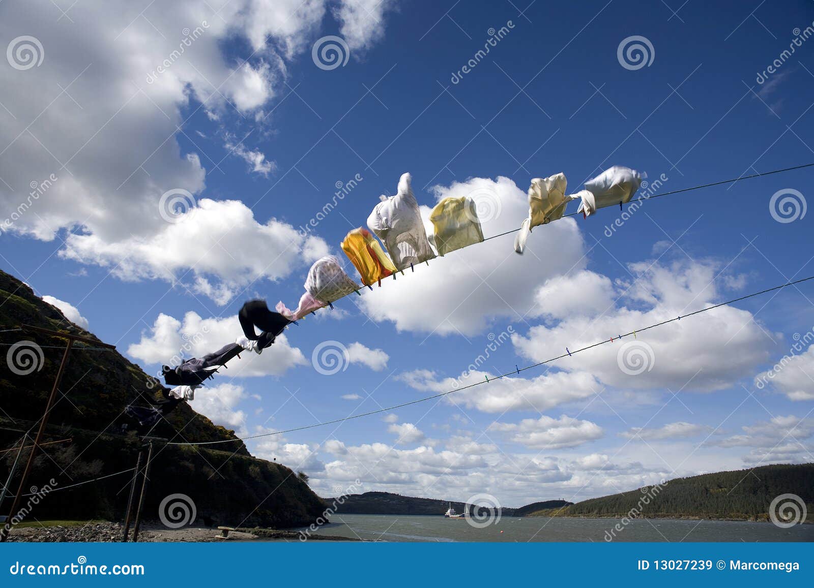 Clothes flying stock image. Image of wild, ireland, landscape - 13027239