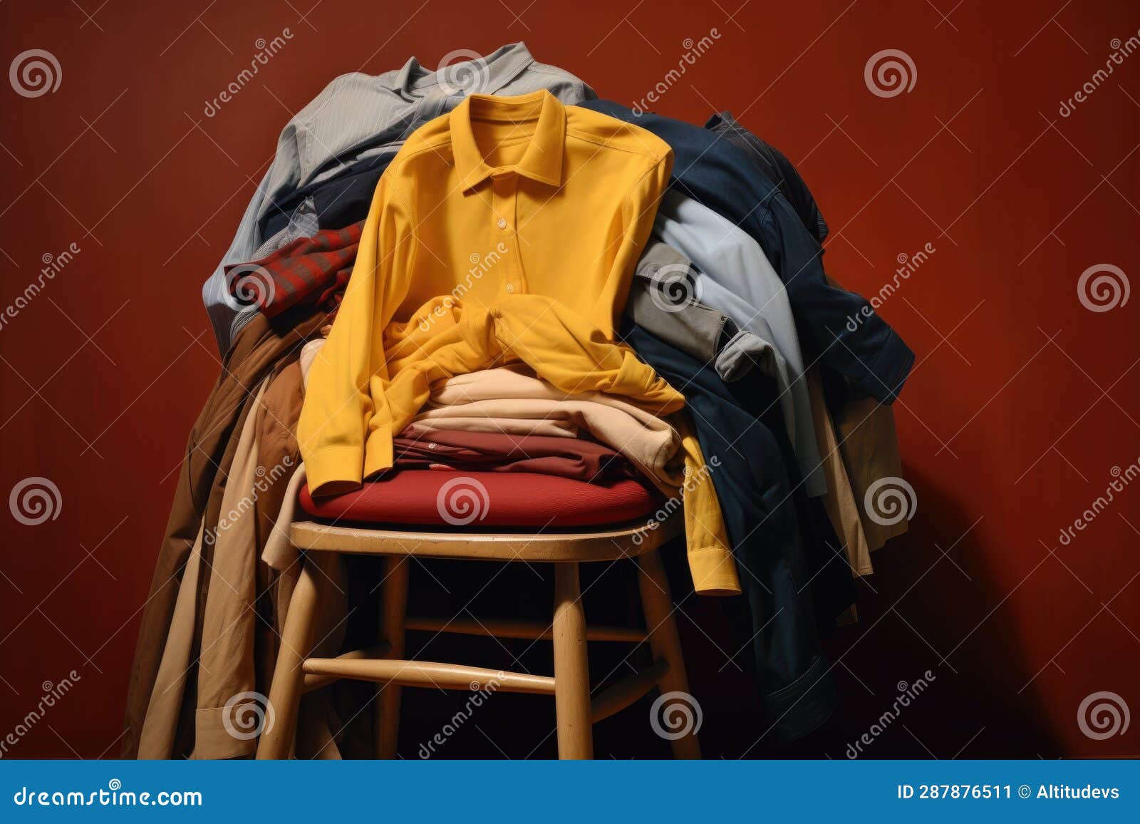 Clothes Folded Neatly on a Chair Stock Illustration - Illustration of ...