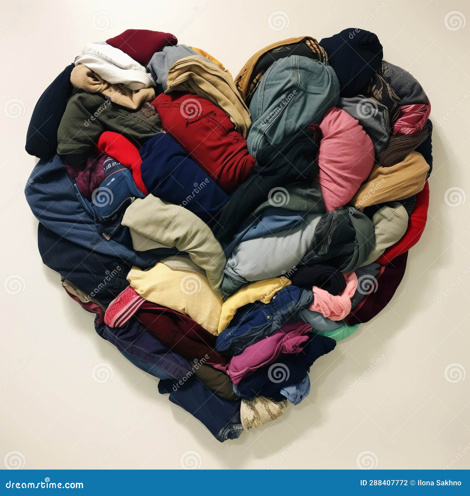 Clothes Folded in the Shape of a Heart Stock Illustration ...