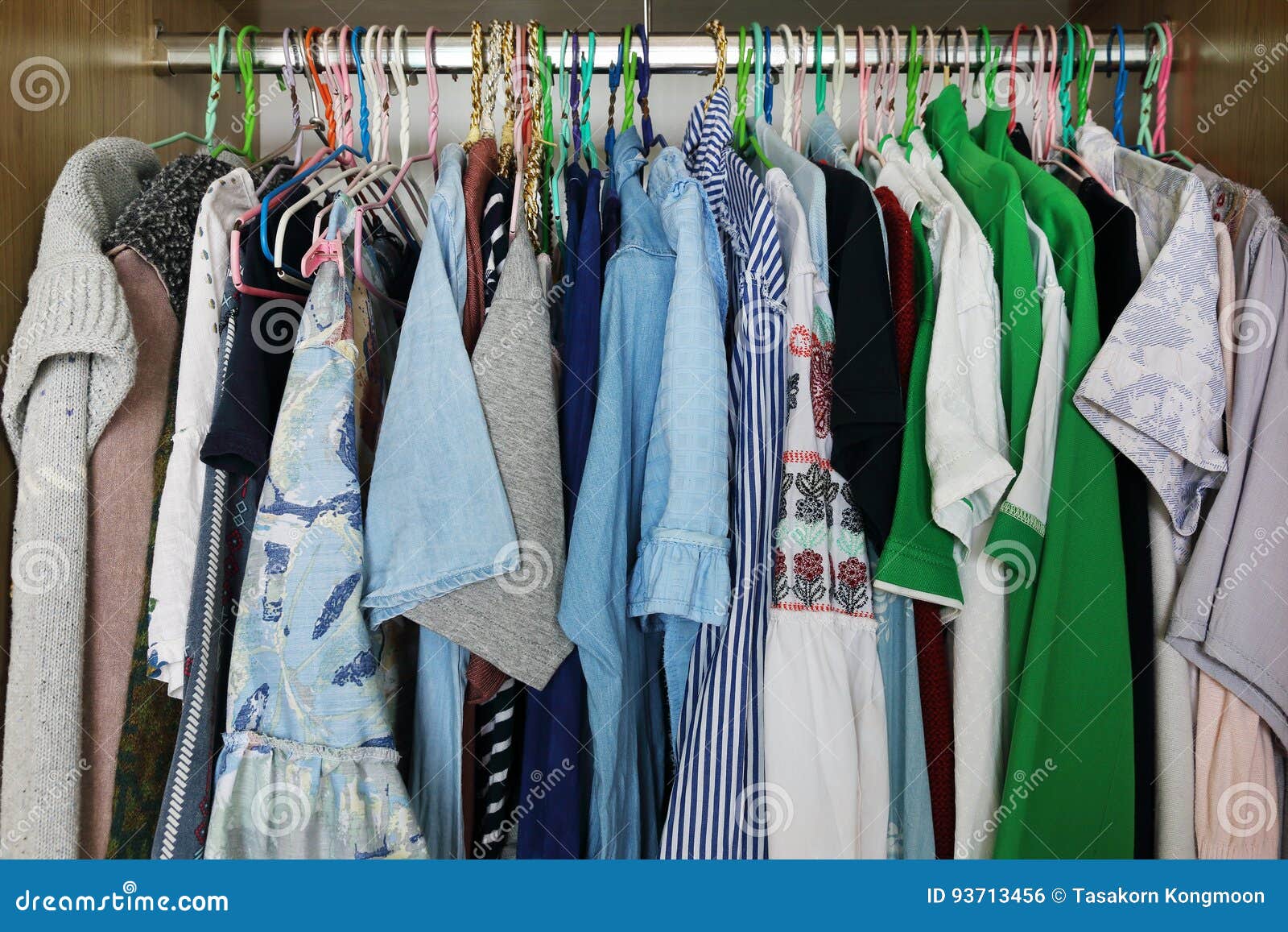 Clothes Hang On Demonstration Stands Royalty-Free Stock Photo ...