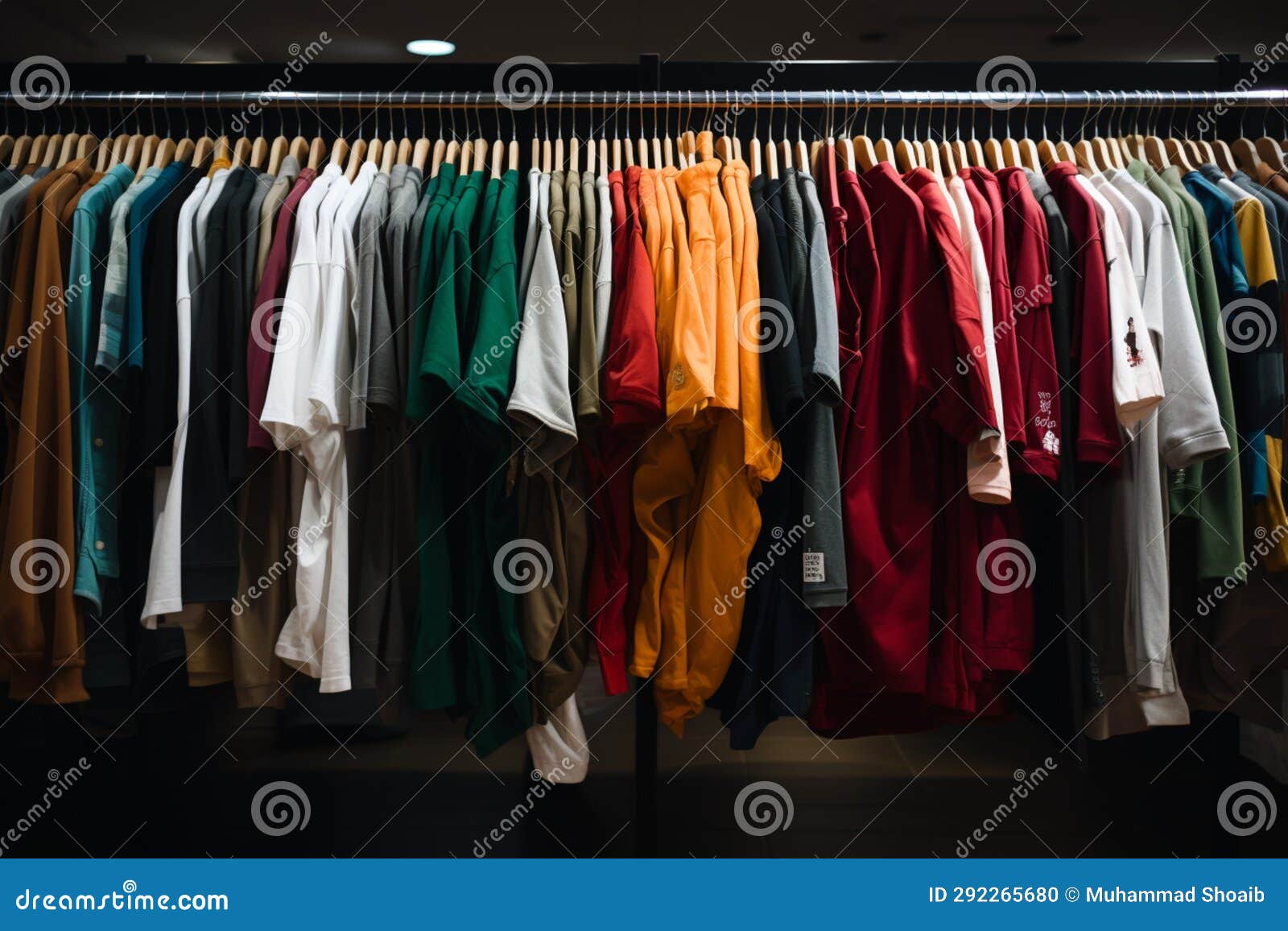 Clothes Hang Neatly in Rows, Creating an Organized and Visually ...