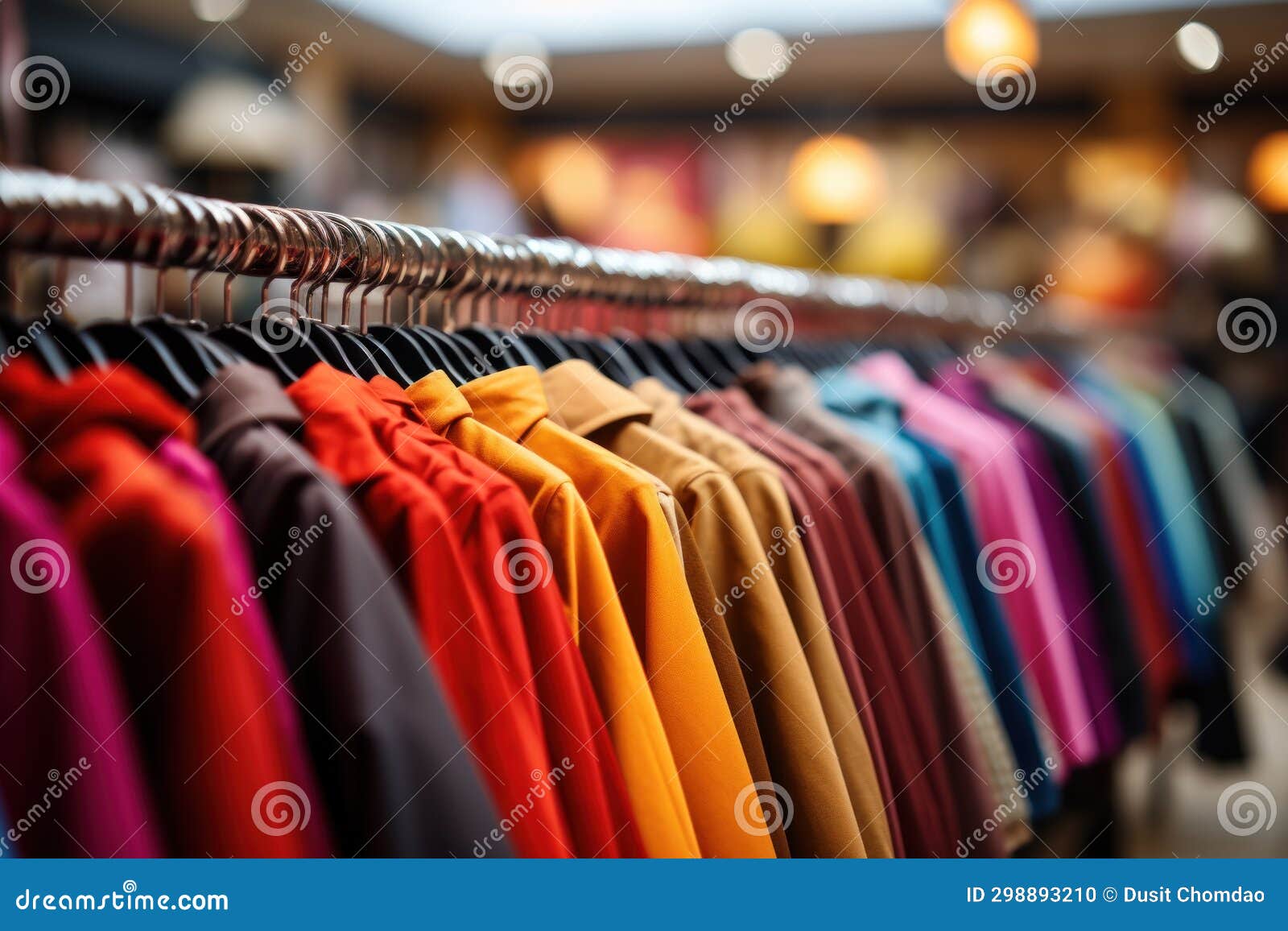 Clothes Hang on a Rack in a Clothing Store. Generative AI Stock Photo ...