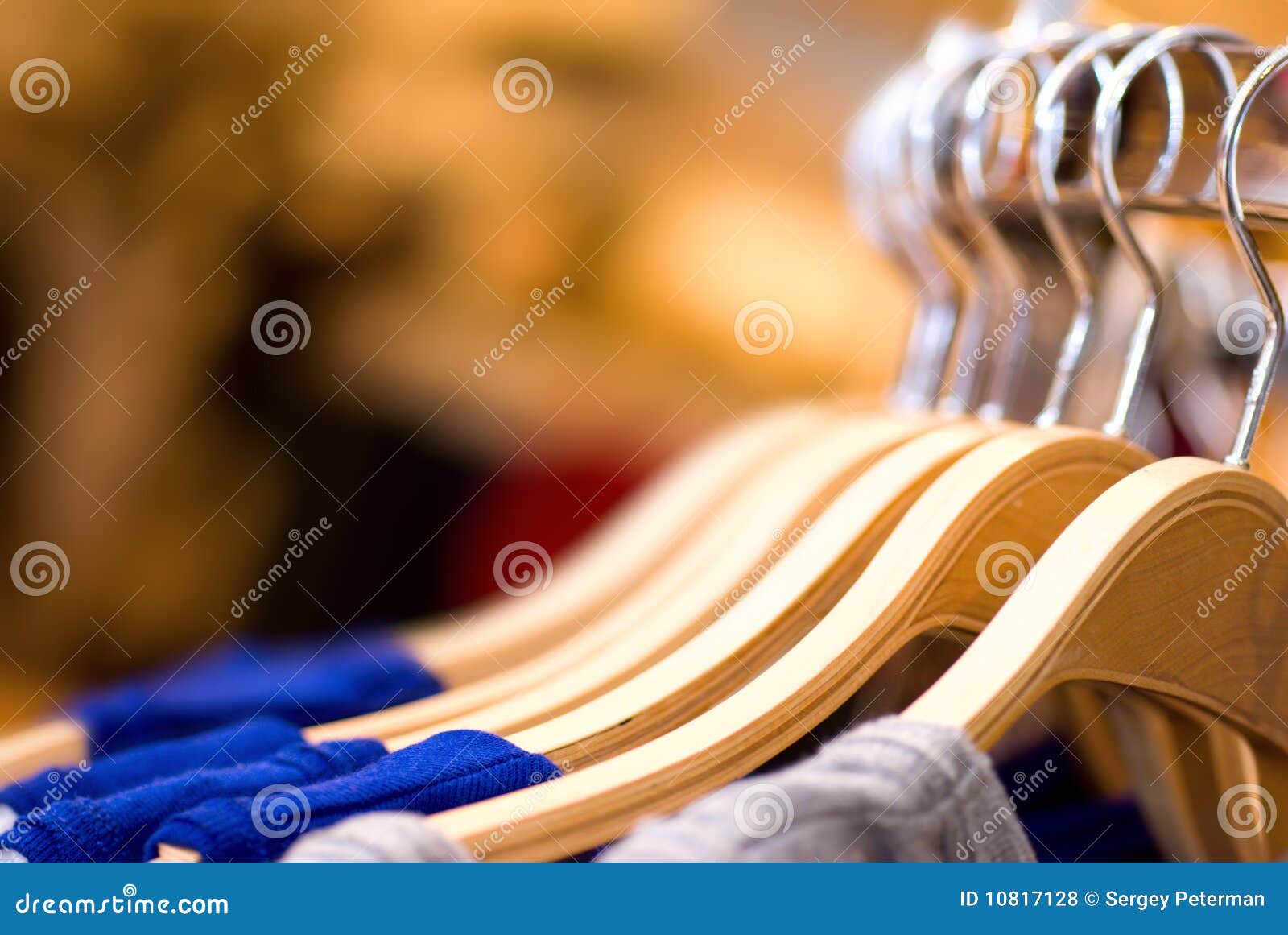 One Clothes On A Hanger On The Rail. Minimalist Wardrobe. Royalty-Free ...