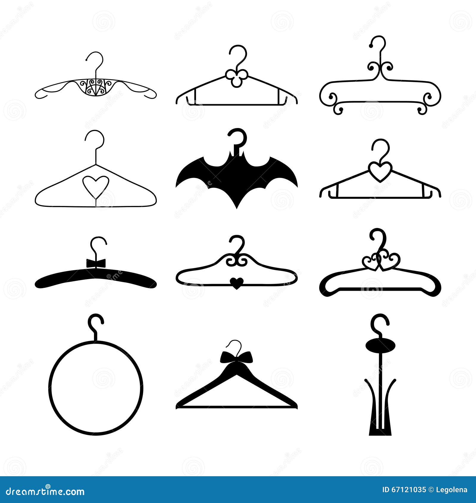 Clothes hanger collection stock vector. Illustration of color - 67121035