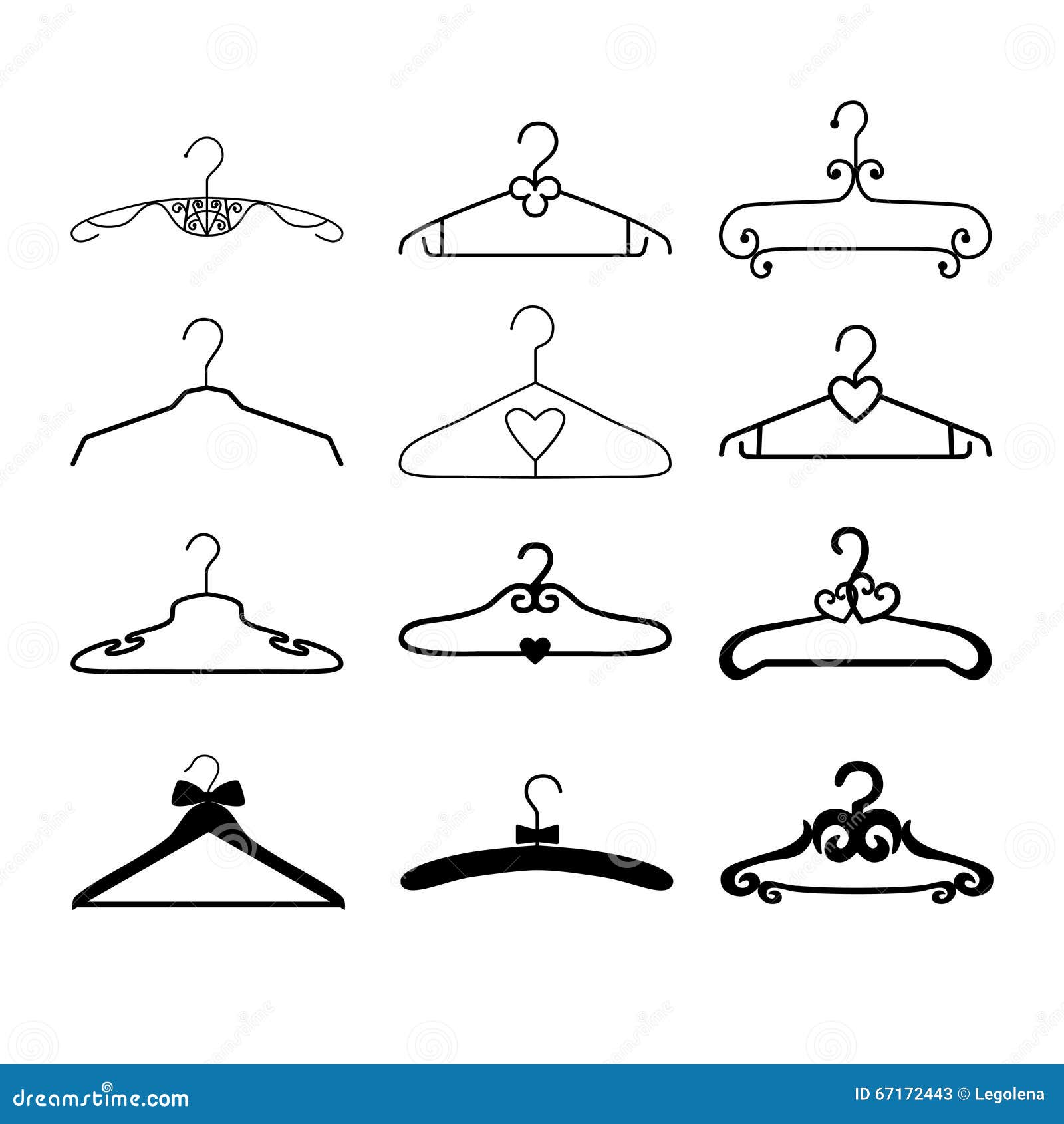 Clothes hanger collection stock vector. Illustration of graphic - 67172443