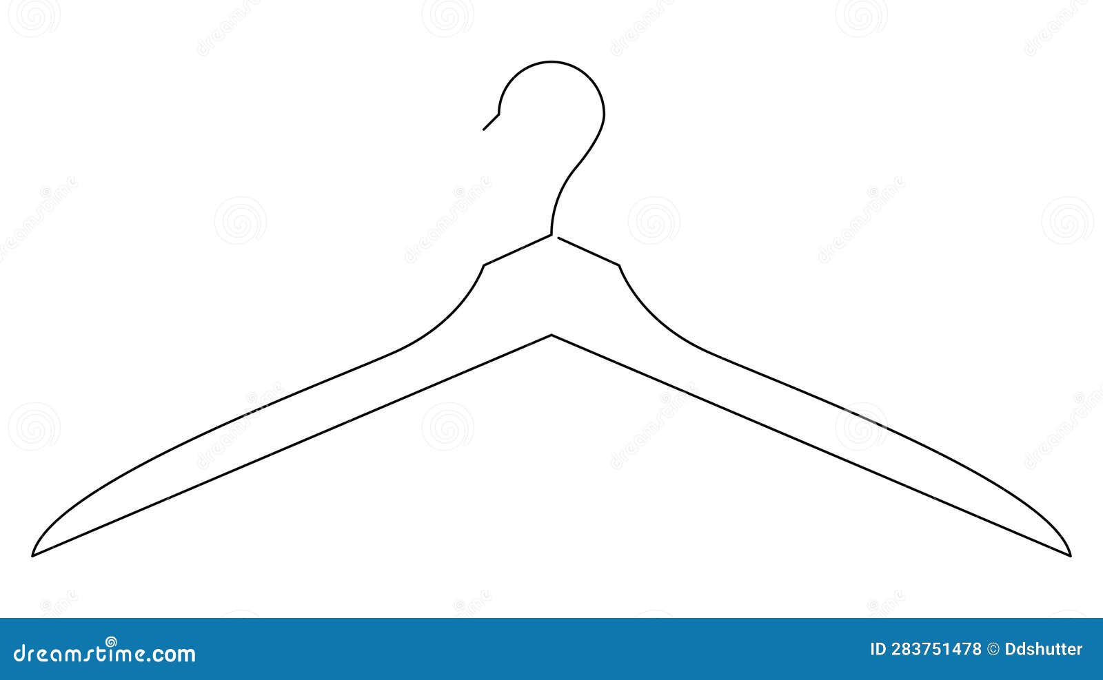 Clothes Hanger Continuous Line Illustration. One Line Minimal Drawing ...