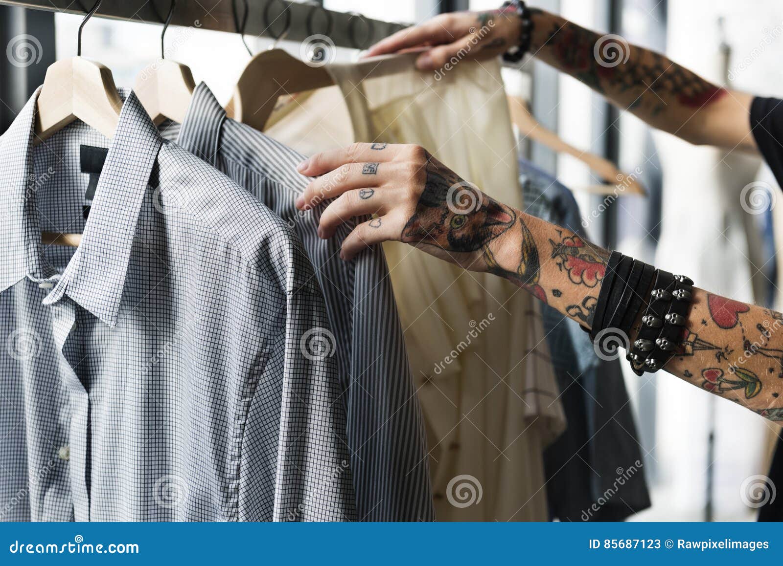 Clothes Hanger Rack Costume Outfit Closet Concept Stock Image - Image ...