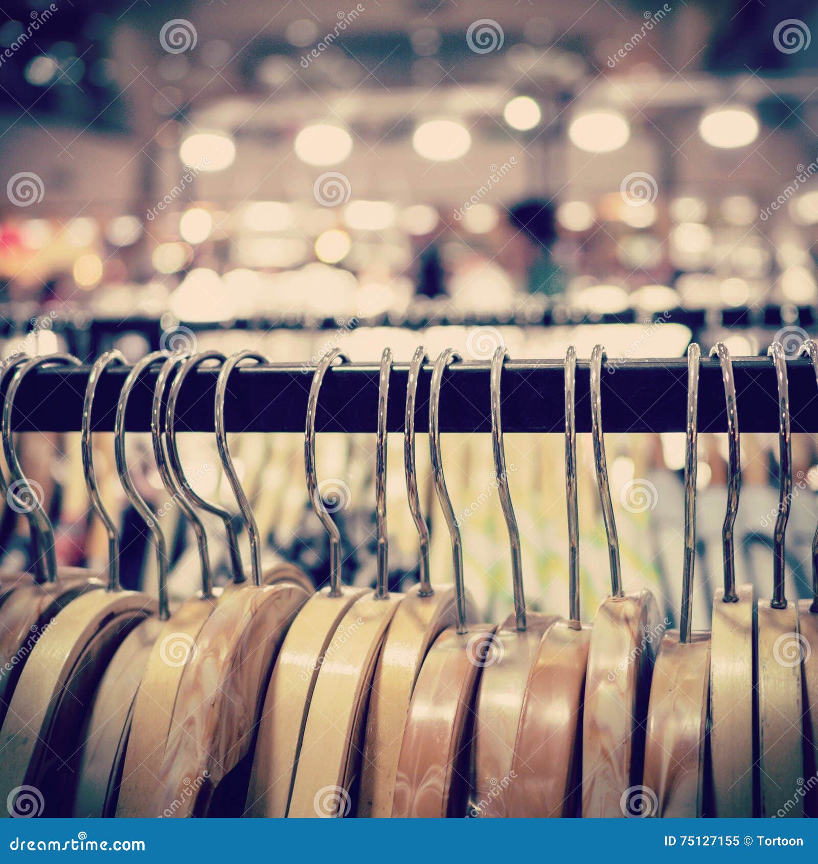 Clothes hanger in shop stock image. Image of closet, industry - 75127155