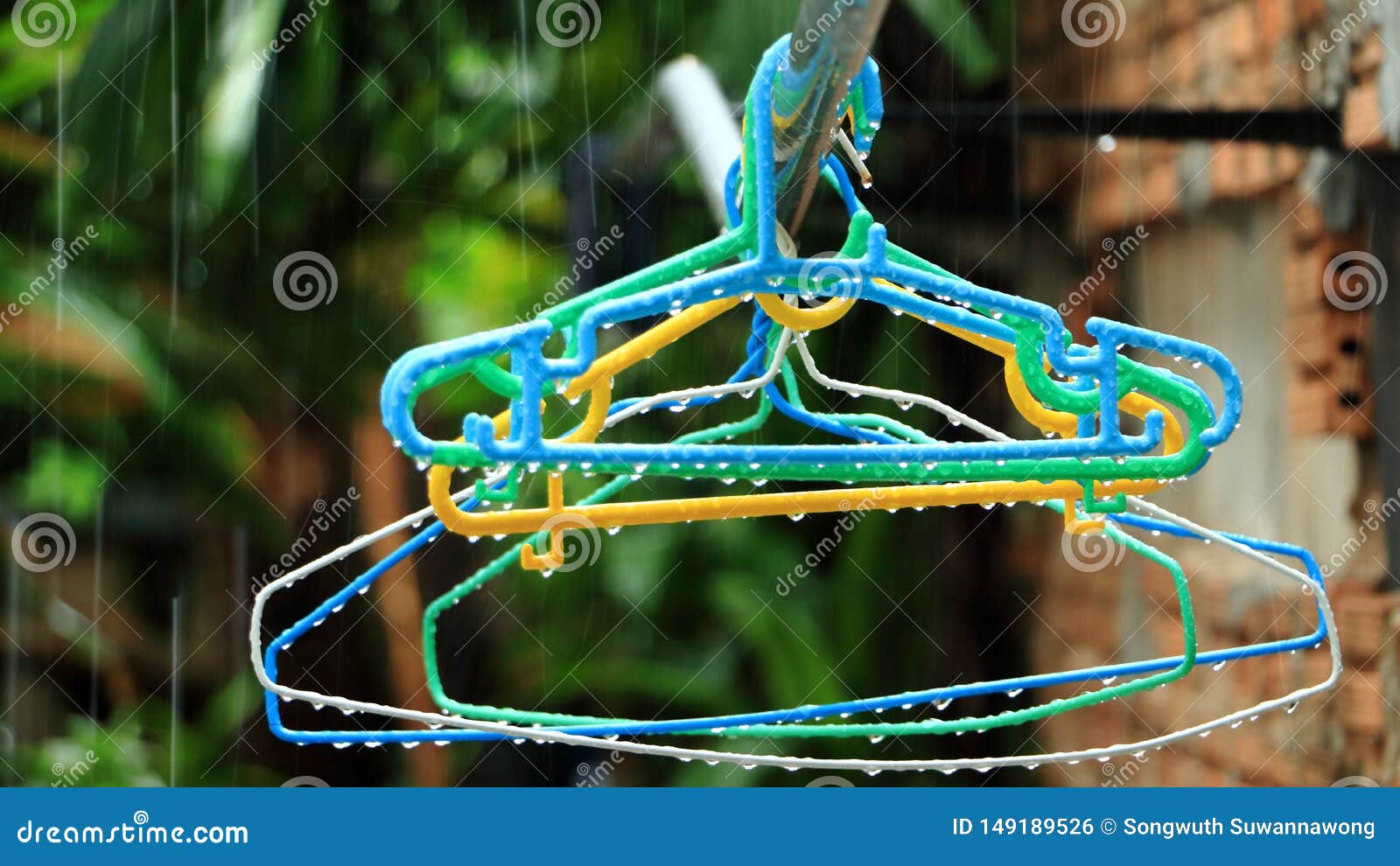 Clothes Hangers on the Day that the Rain Stock Photo - Image of ...