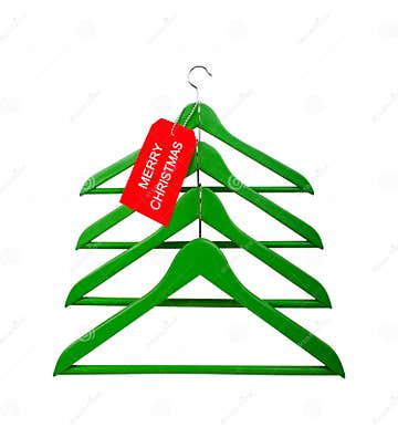 Clothes Hangers in the Form of a Christmas Tree Stock Image - Image of ...