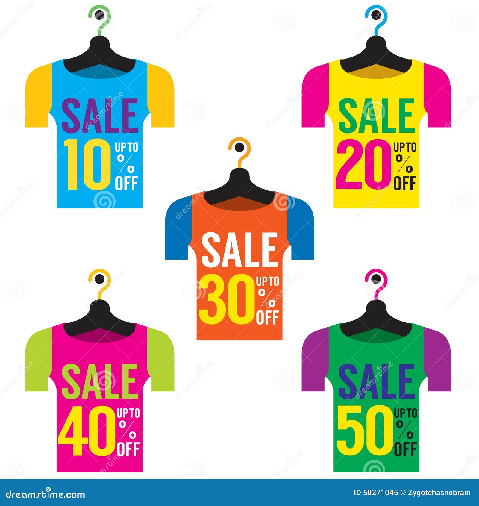 Clothes Hangers with Sale Tag Stock Vector - Illustration of vector ...