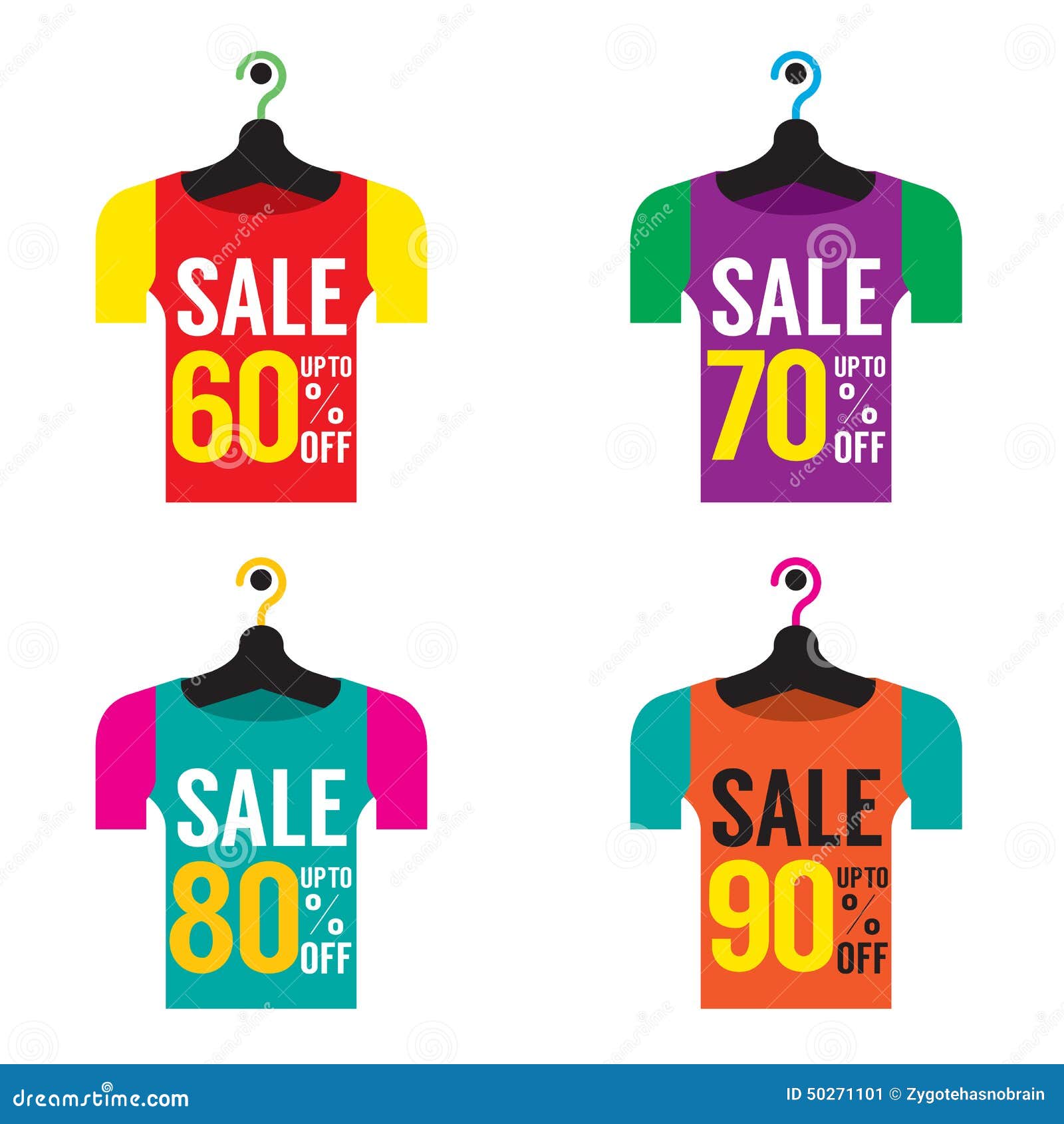 Clothes Hangers with Sale Tag Stock Vector - Illustration of clothing ...