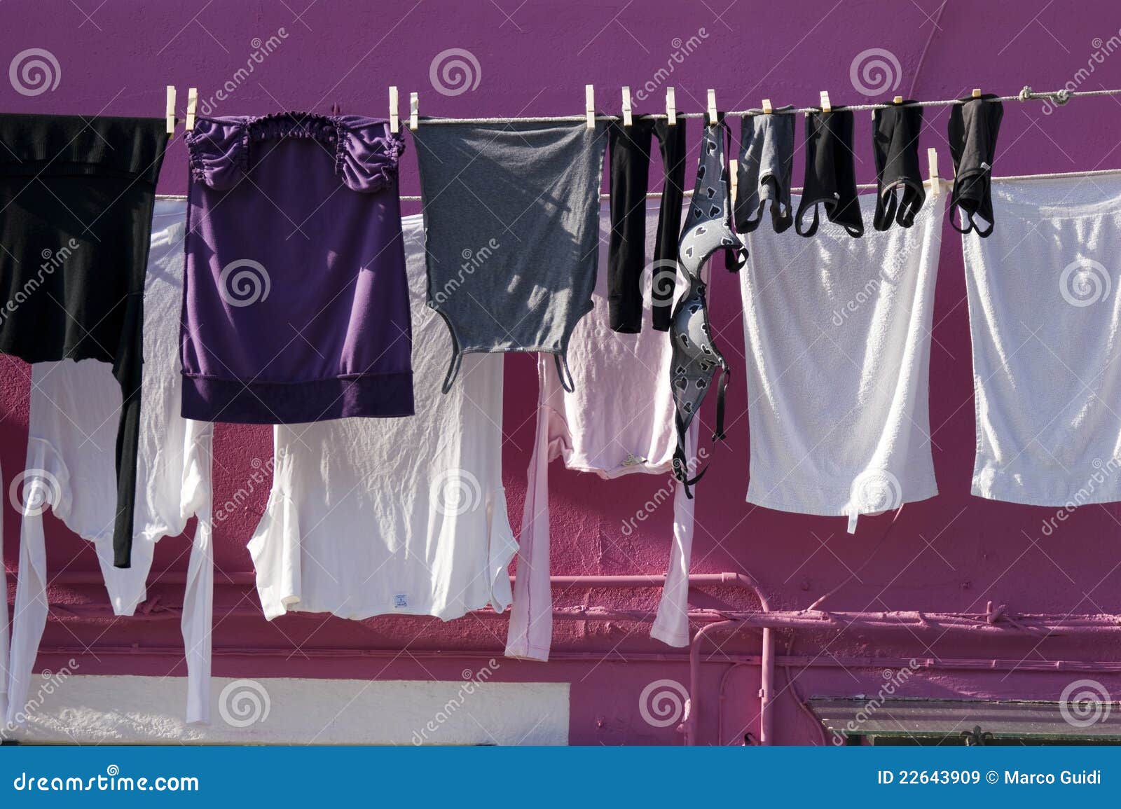 Clothes hanging stock image. Image of wind, clean, breeze - 22643909