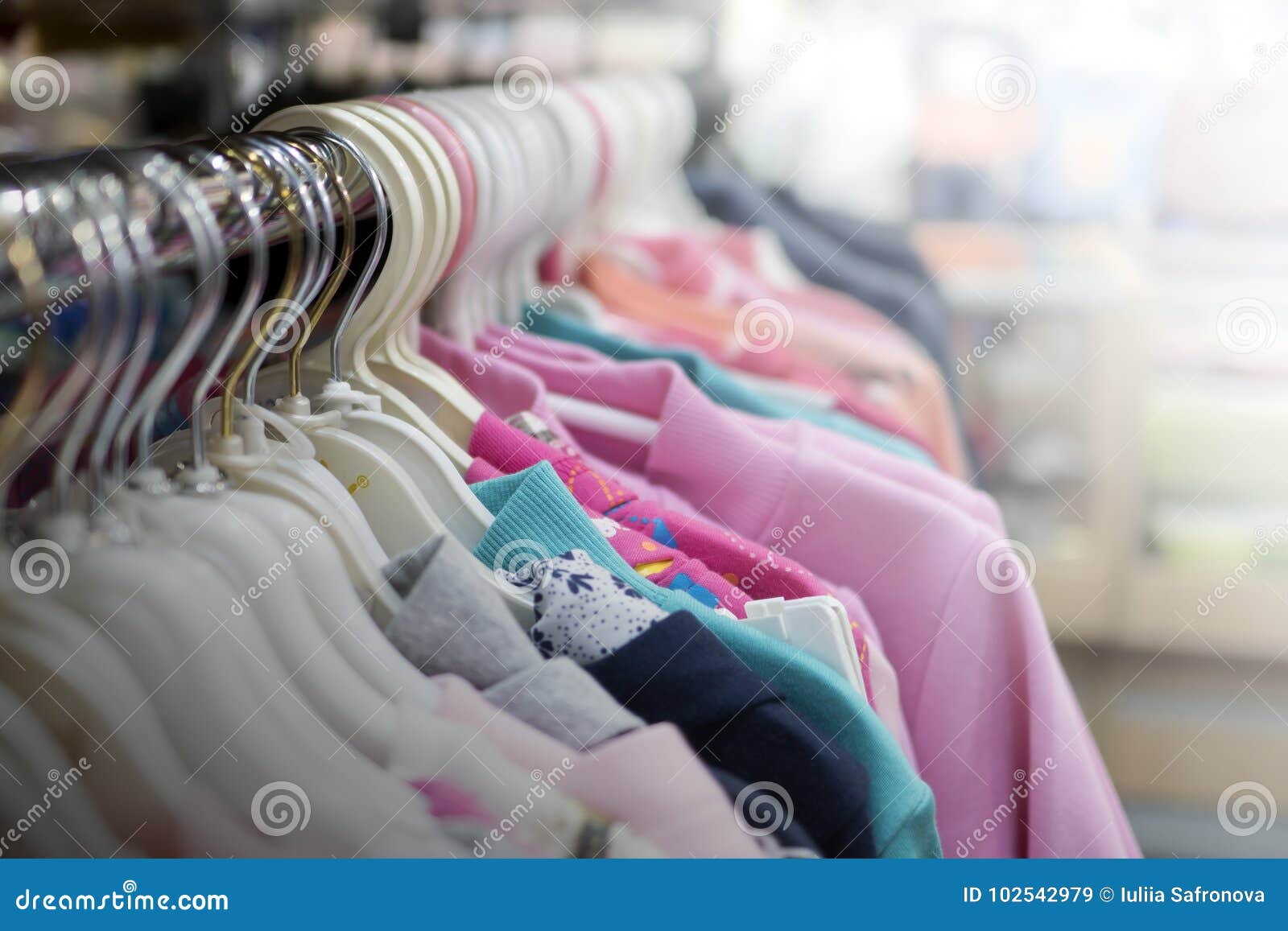 Clothes Hanging on a Hanger in a Store Stock Image - Image of solution ...
