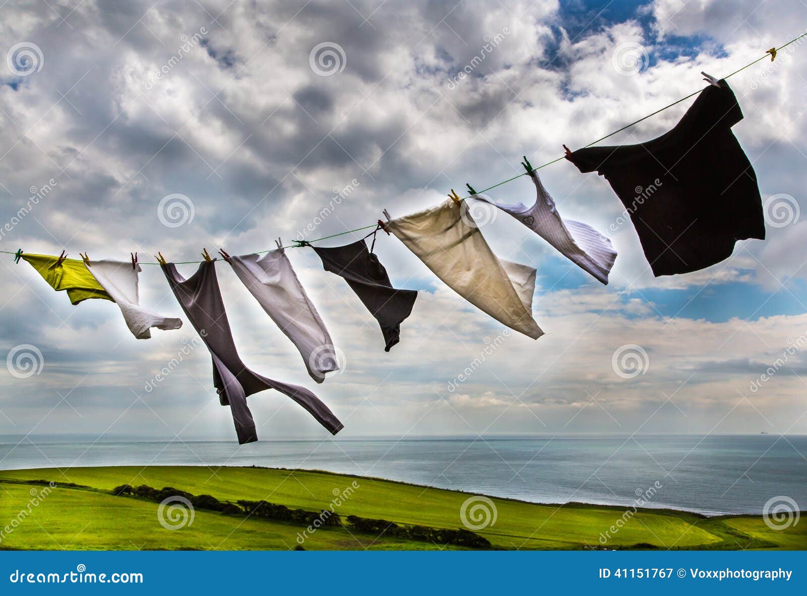 Clothes hanging on line stock image. Image of outdoor - 41151767