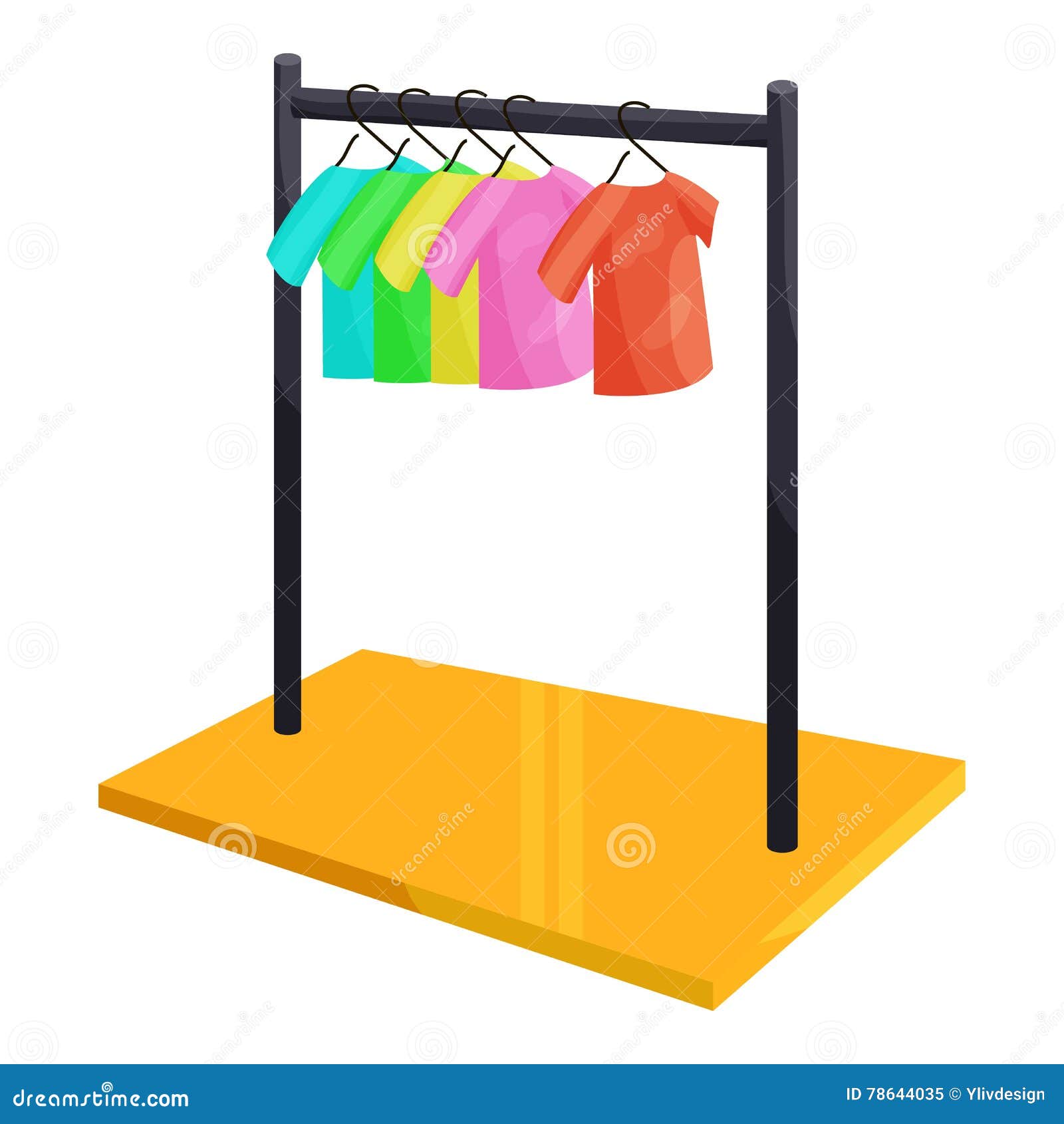 Clothes Hanging on the Rack Icon, Cartoon Style Stock Vector ...