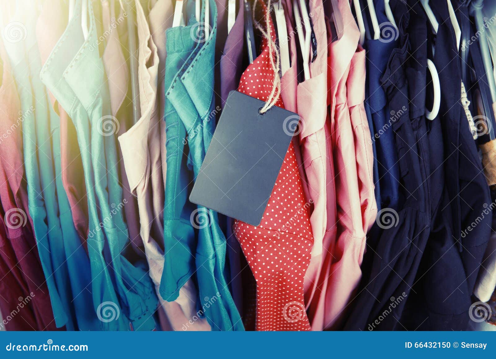 Clothes Hanging on the Rack in the Store Stock Photo - Image of wear ...