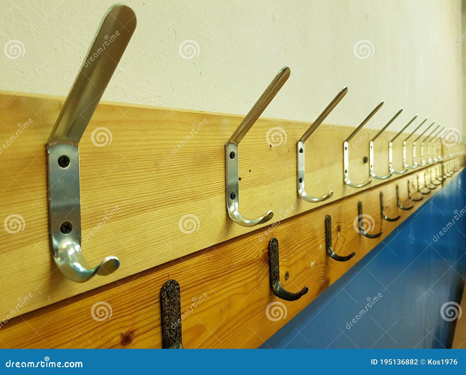Clothes Hooks Hang in a Row Stock Photo - Image of cooking ...