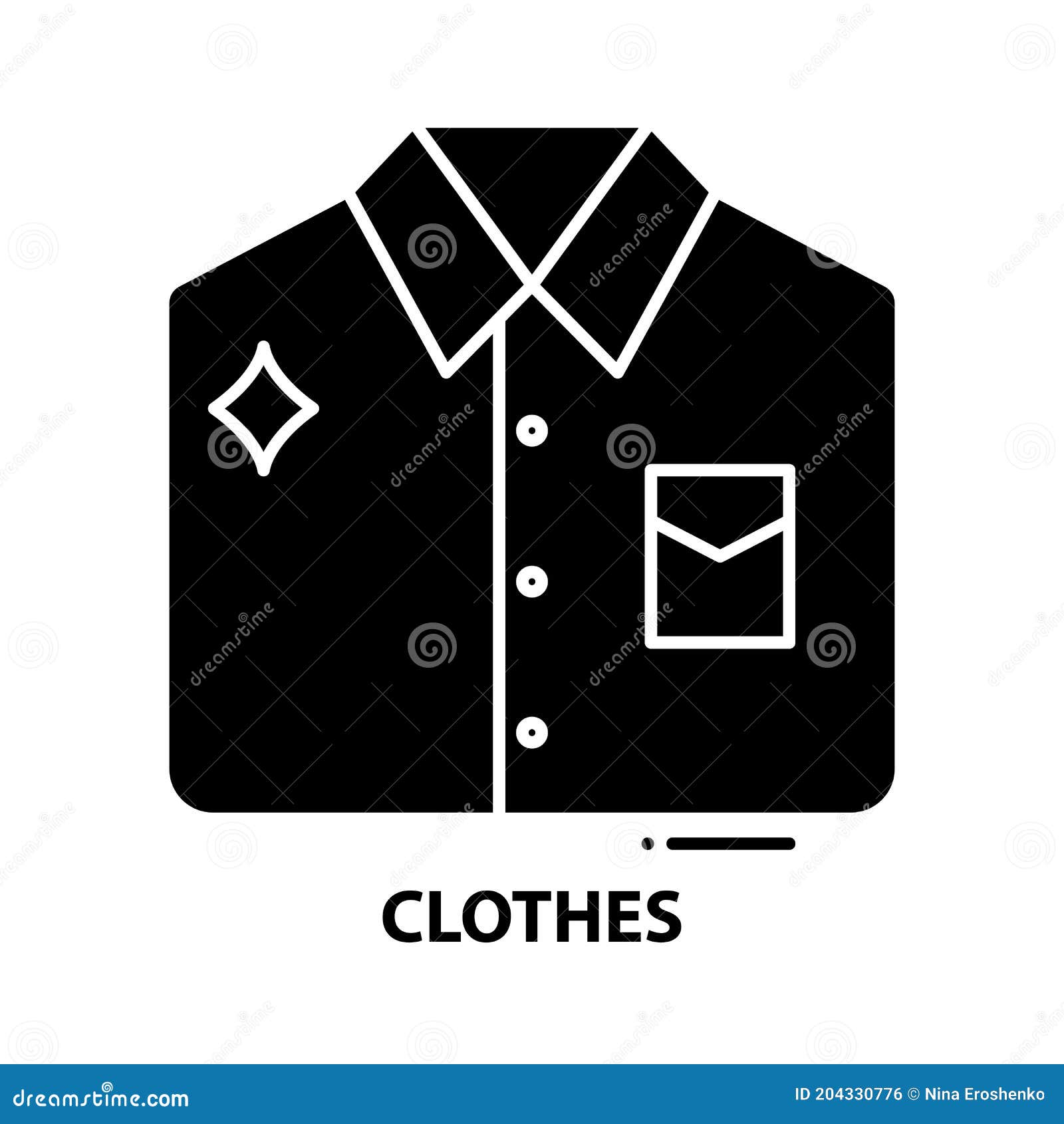 Clothes Icon, Black Vector Sign with Editable Strokes, Concept ...