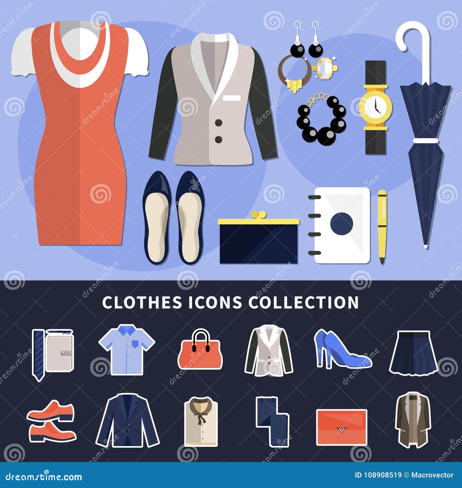 Clothes Icon Collection stock vector. Illustration of attractive ...