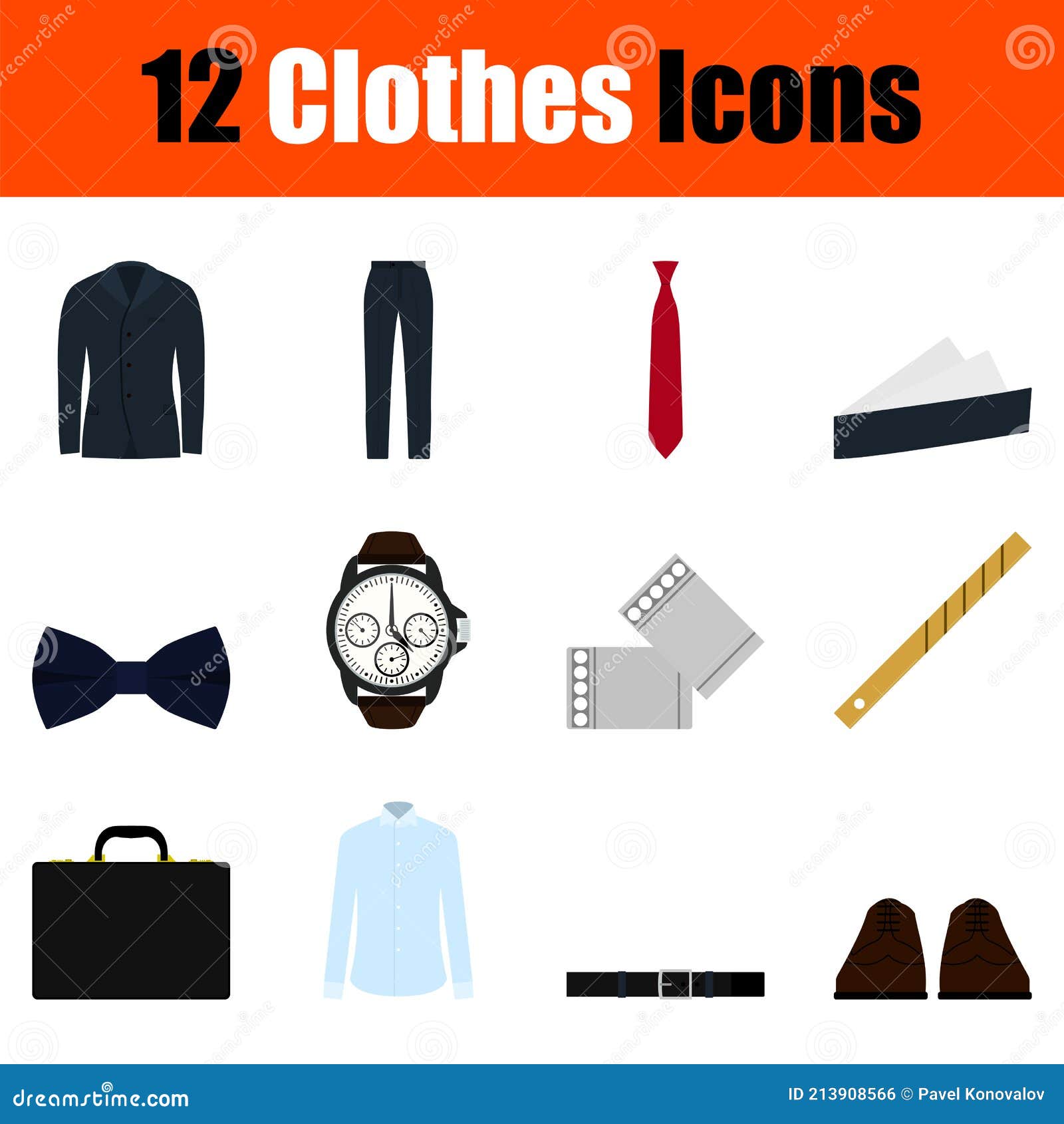 Clothes Icon Set stock vector. Illustration of fashion - 213908566