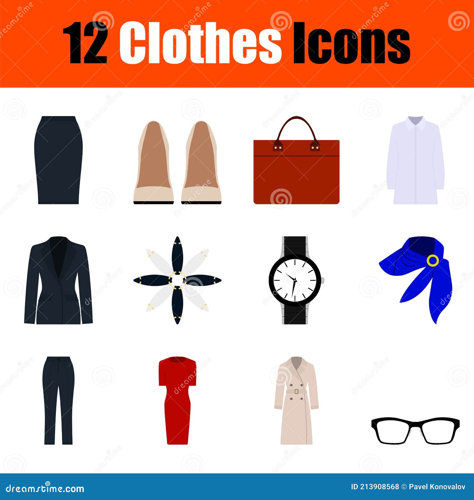 Clothes Icon Set stock vector. Illustration of clothe - 213908568
