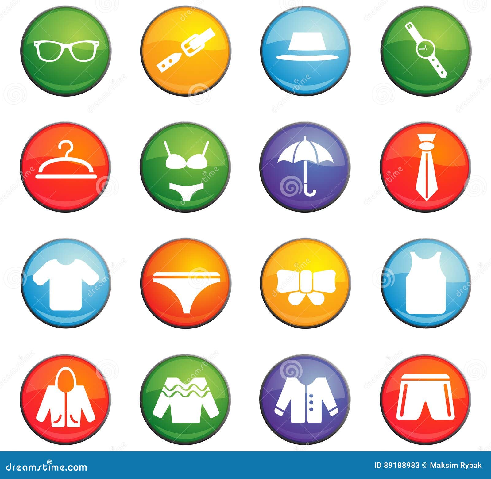 Clothes icon set stock illustration. Illustration of design - 89188983