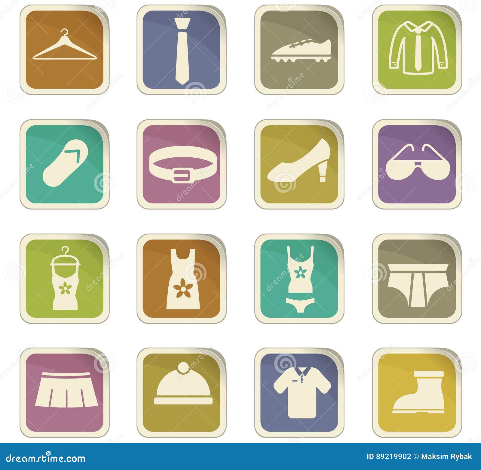 Clothes icon set stock illustration. Illustration of blouse - 89219902