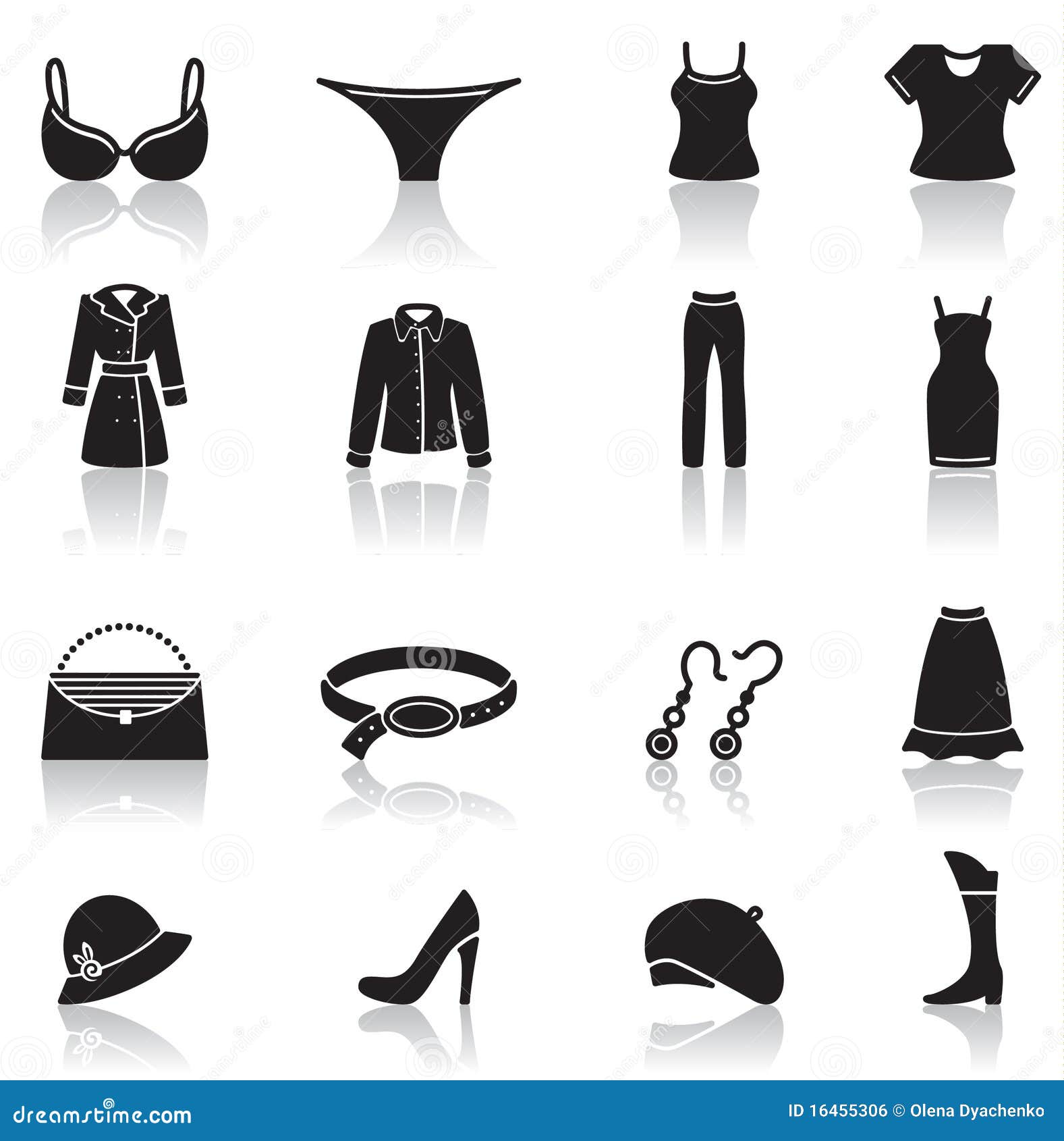 Clothes icons stock vector. Illustration of contemporary - 16455306