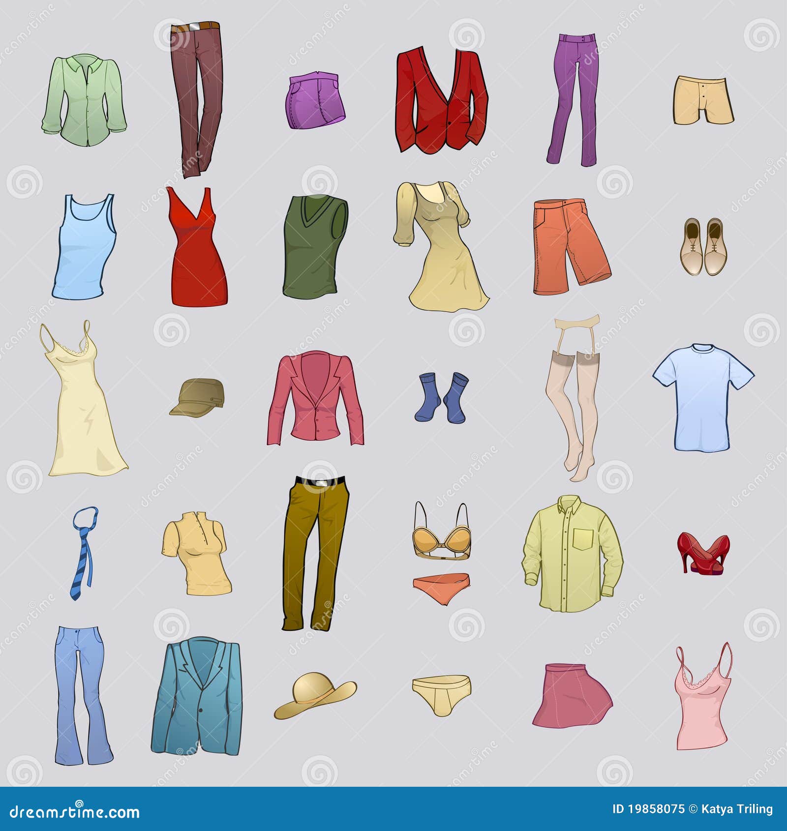 Clothes icons stock vector. Illustration of design, clothing - 19858075