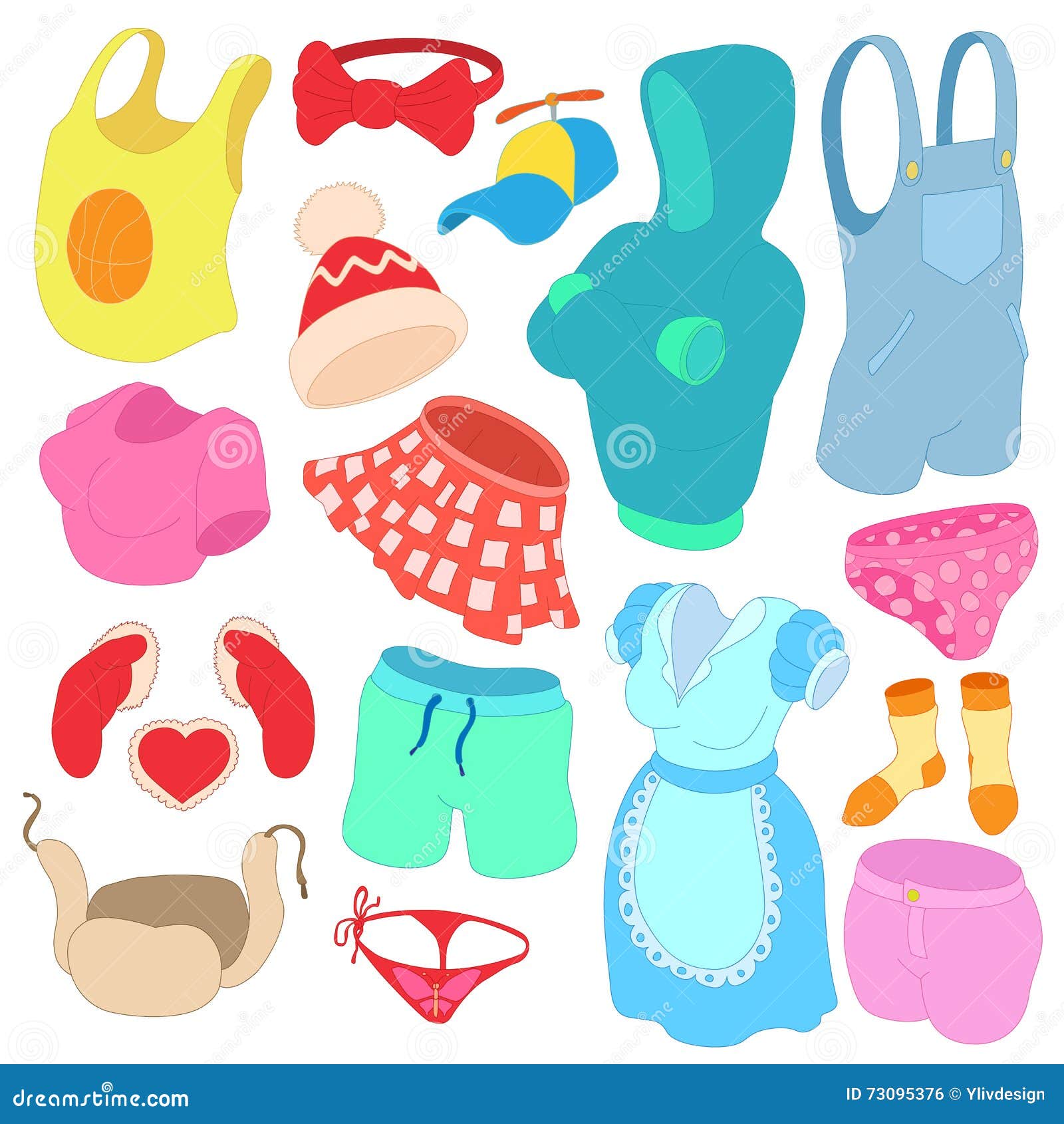 Clothes Icons Set Cartoon Style Stock Vector Illustration Of Hanger