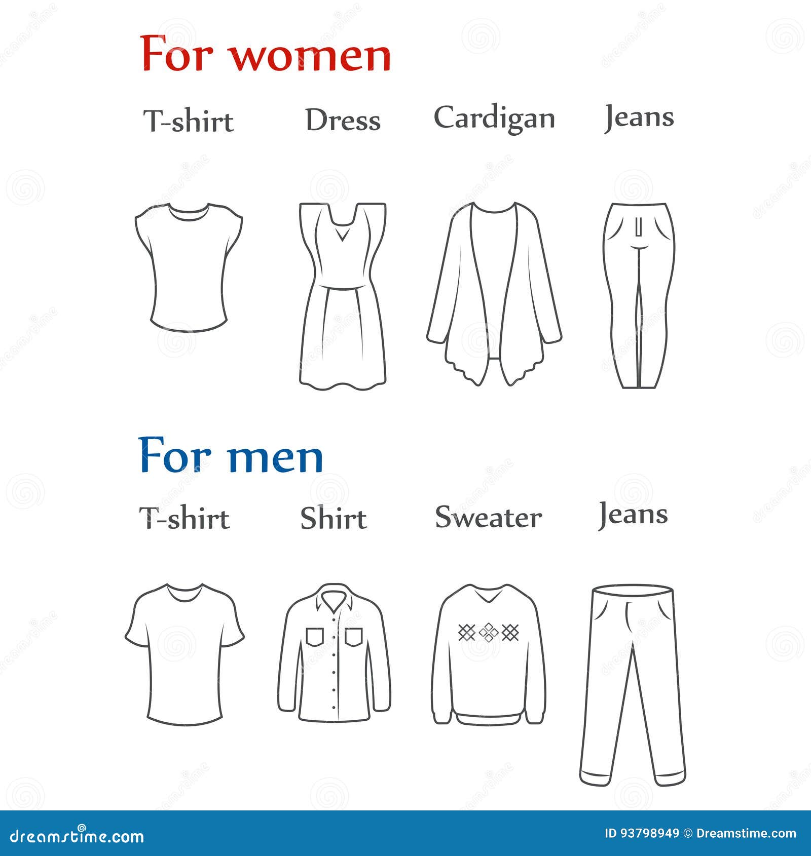 Clothes Set Icons In Flat Style Big Collection Of Clothes Symbol