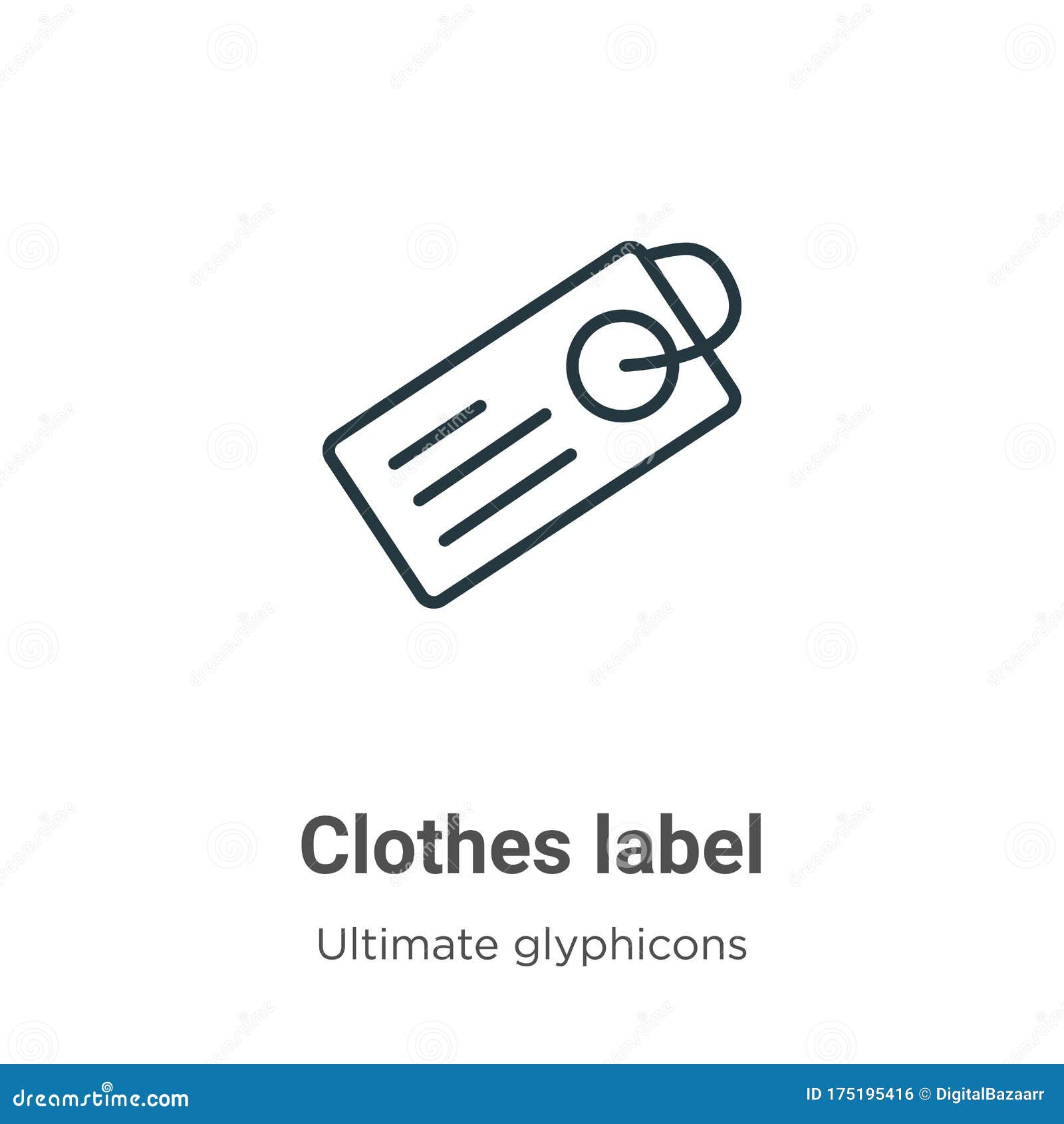 Clothes Label Outline Vector Icon. Thin Line Black Clothes Label Icon ...
