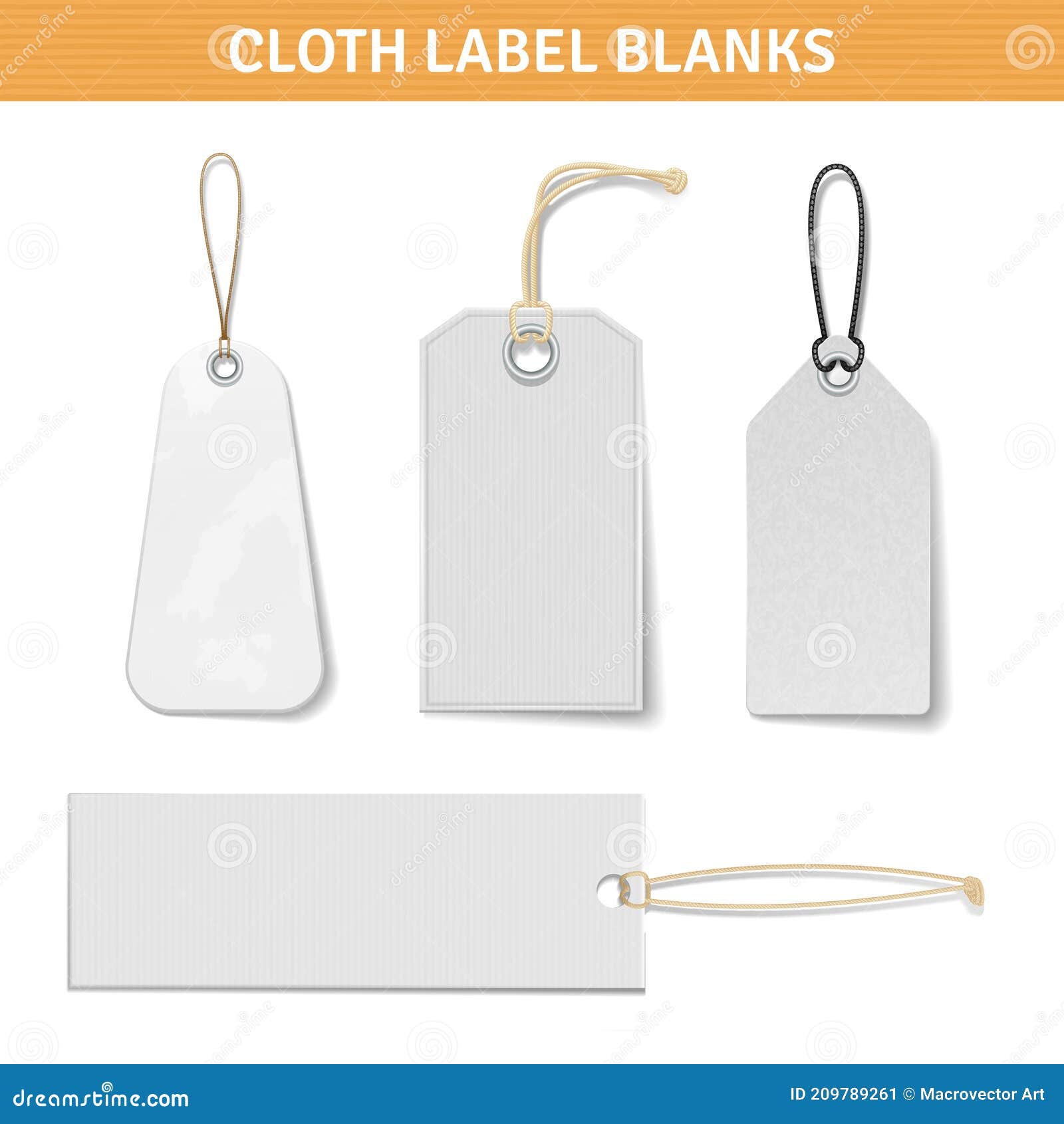 Clothes Label Tags Set stock vector. Illustration of data - 209789261