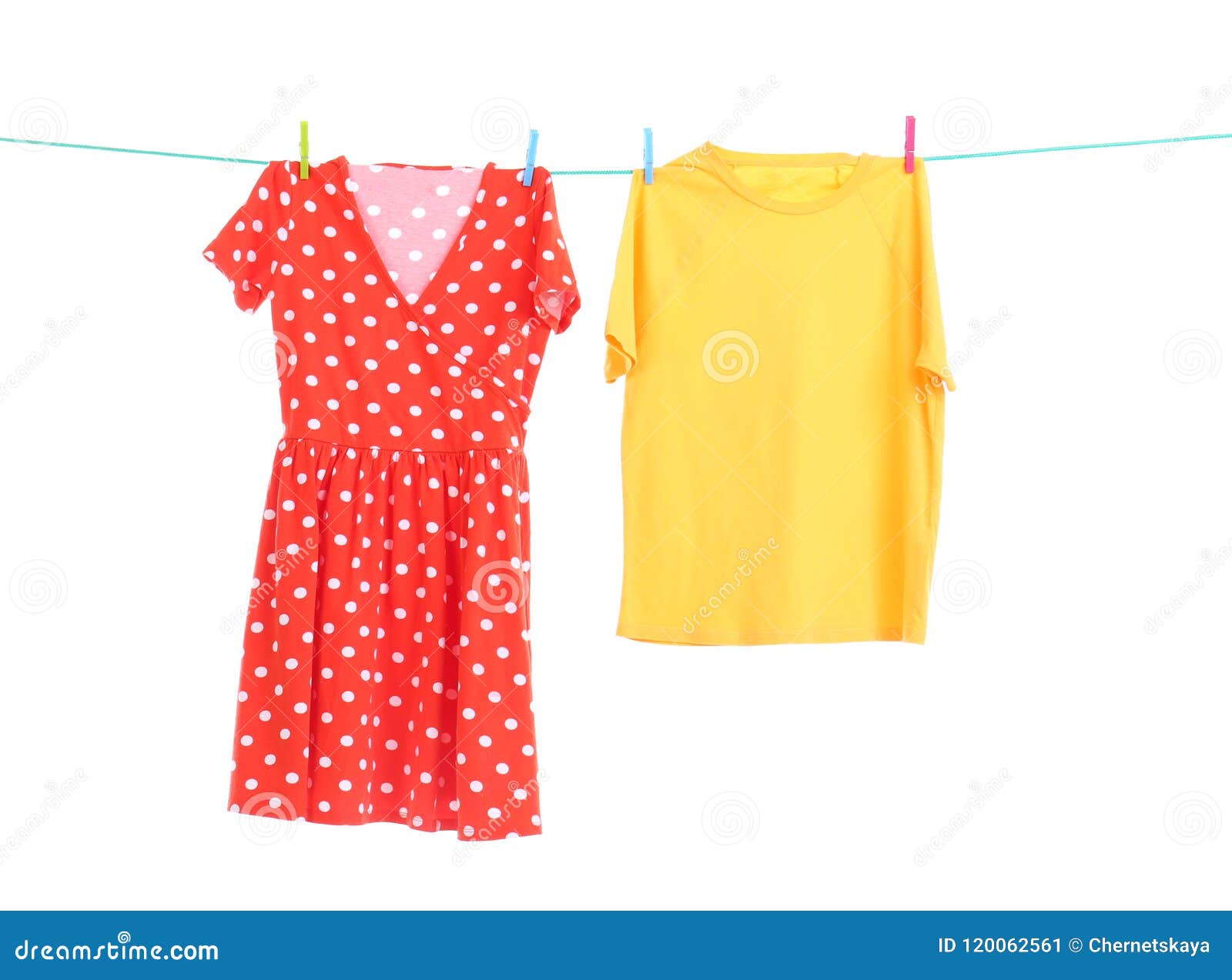 Clothes on laundry line stock image. Image of string - 120062561