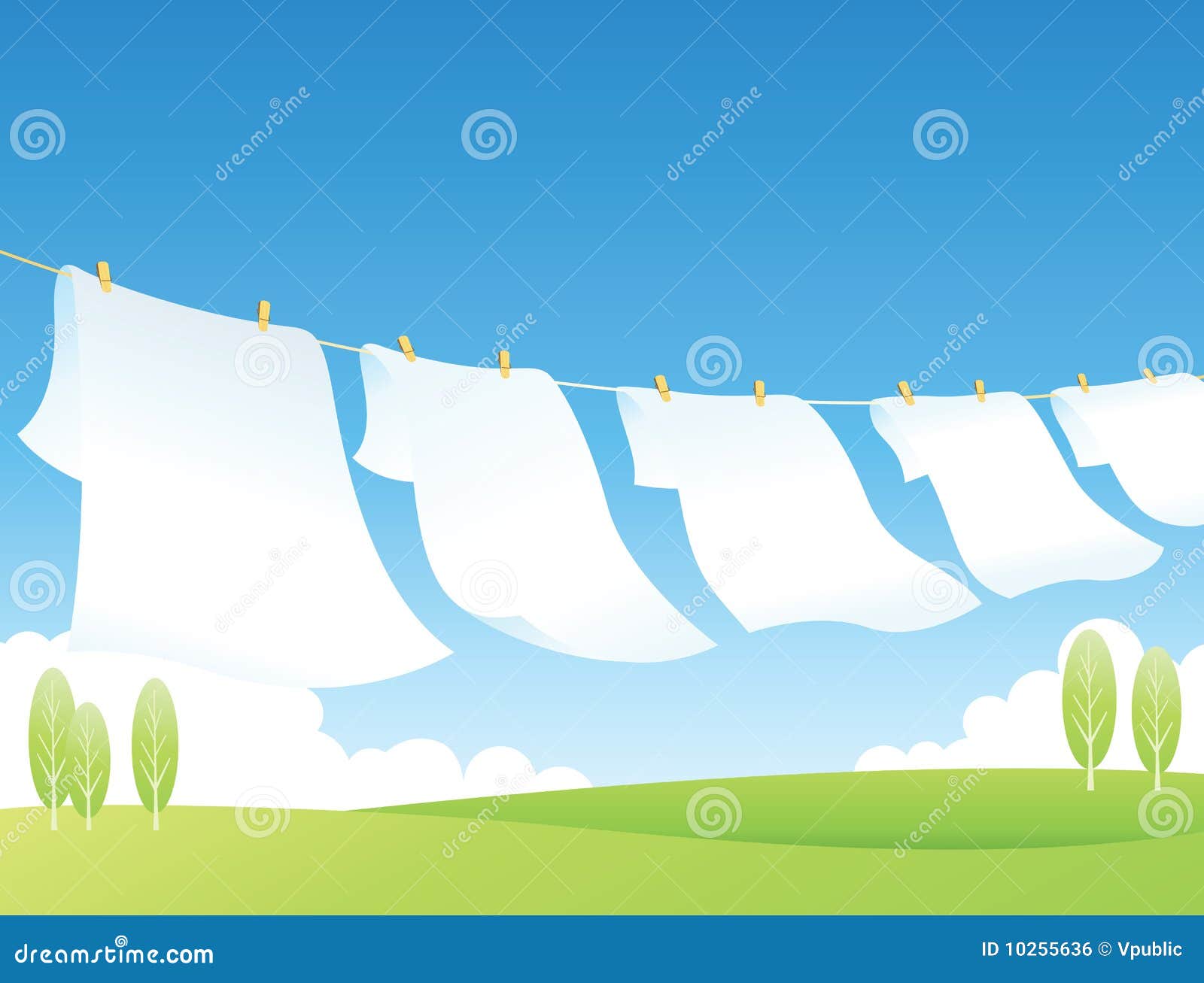 Clothes Line stock vector. Illustration of drying, descriptive - 10255636