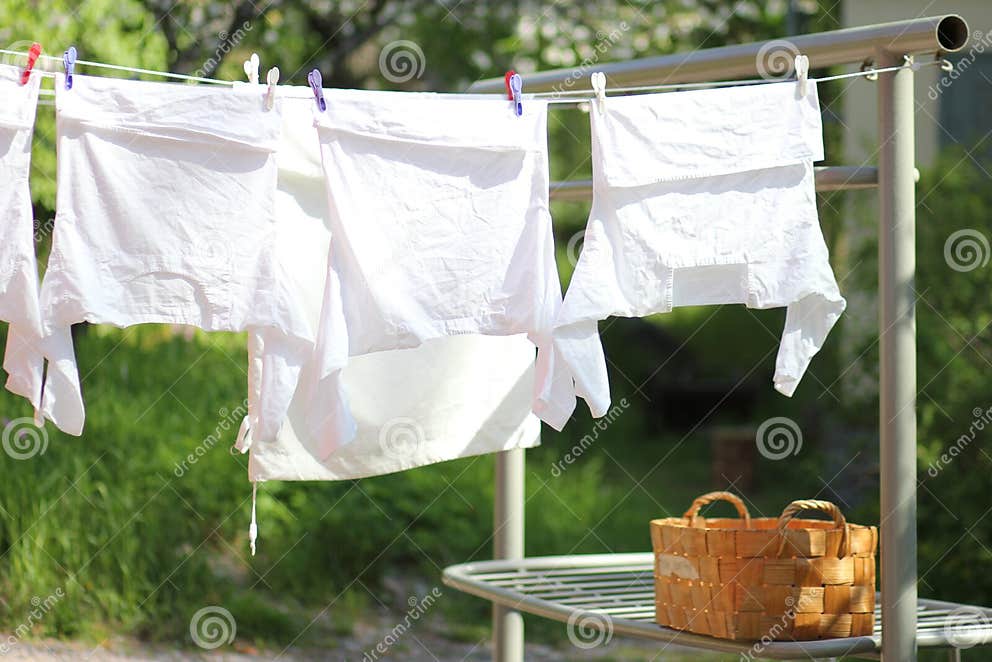 Clothes Line stock photo. Image of wash, washing, white - 26265846
