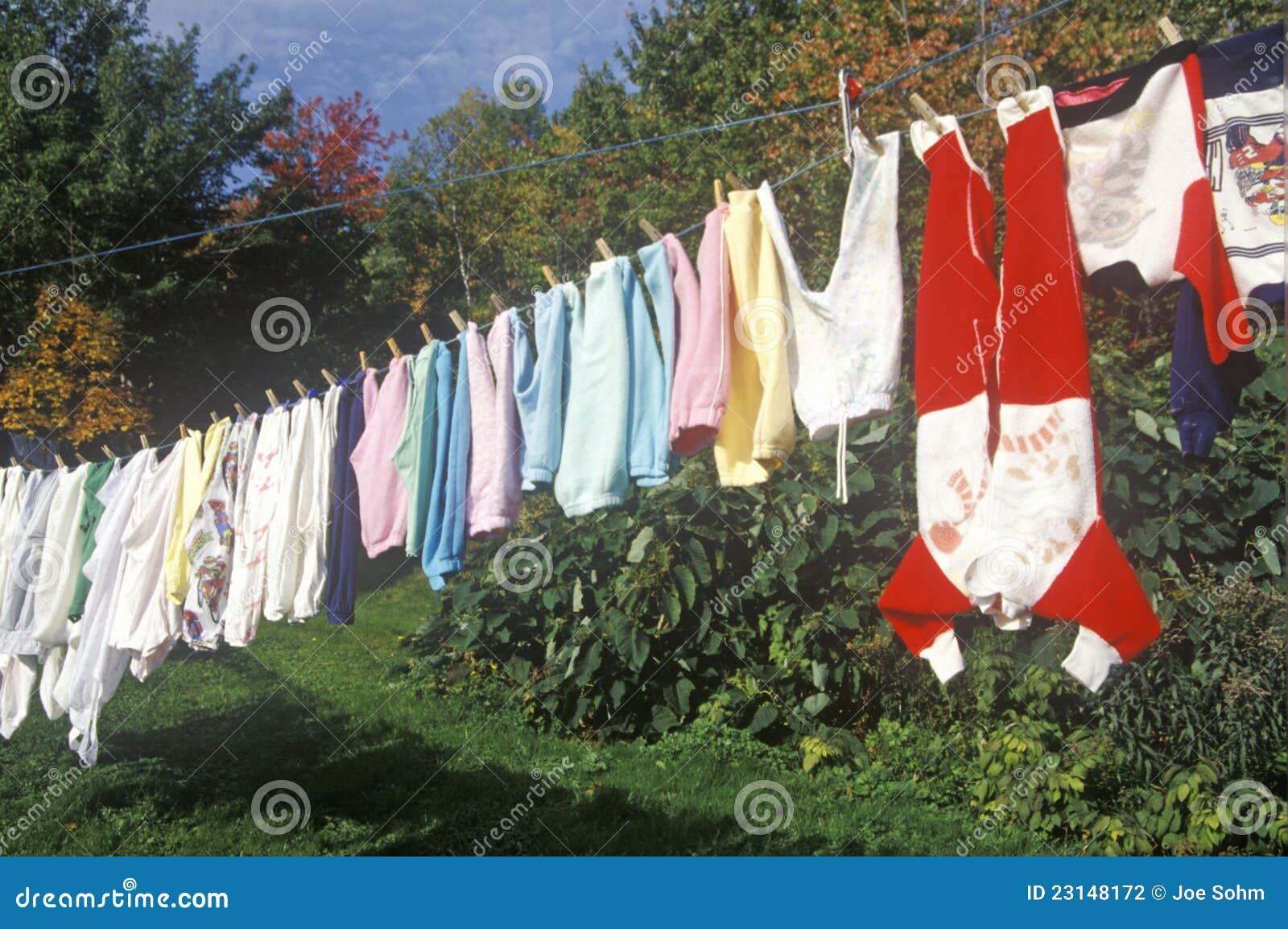 Clothes Line with Hanging Laundry Editorial Photography - Image of ...