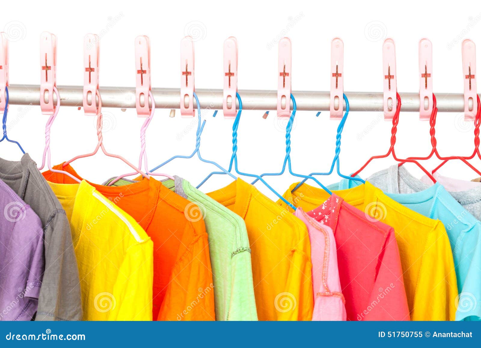 Clothes line stock image. Image of bright, blue, yellow - 51750755