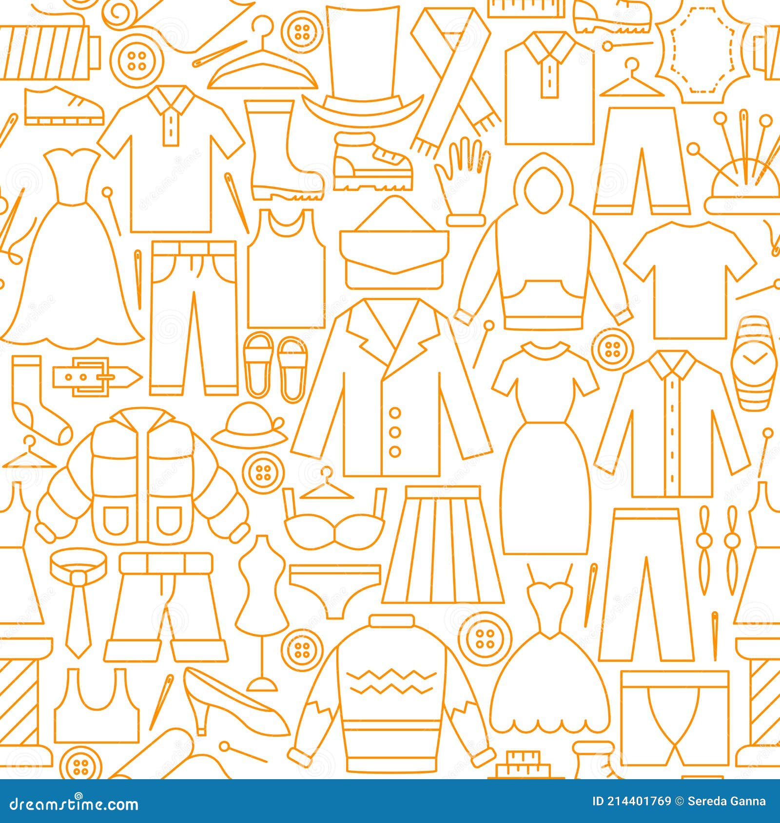 Clothes Line Seamless Pattern Stock Vector - Illustration of shop ...