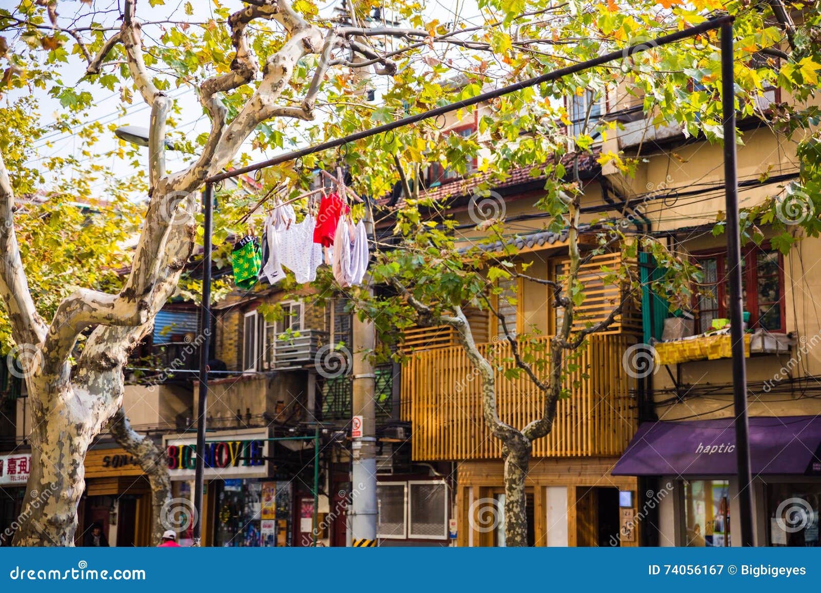Clothes Line in a Street in China Editorial Photography - Image of ...