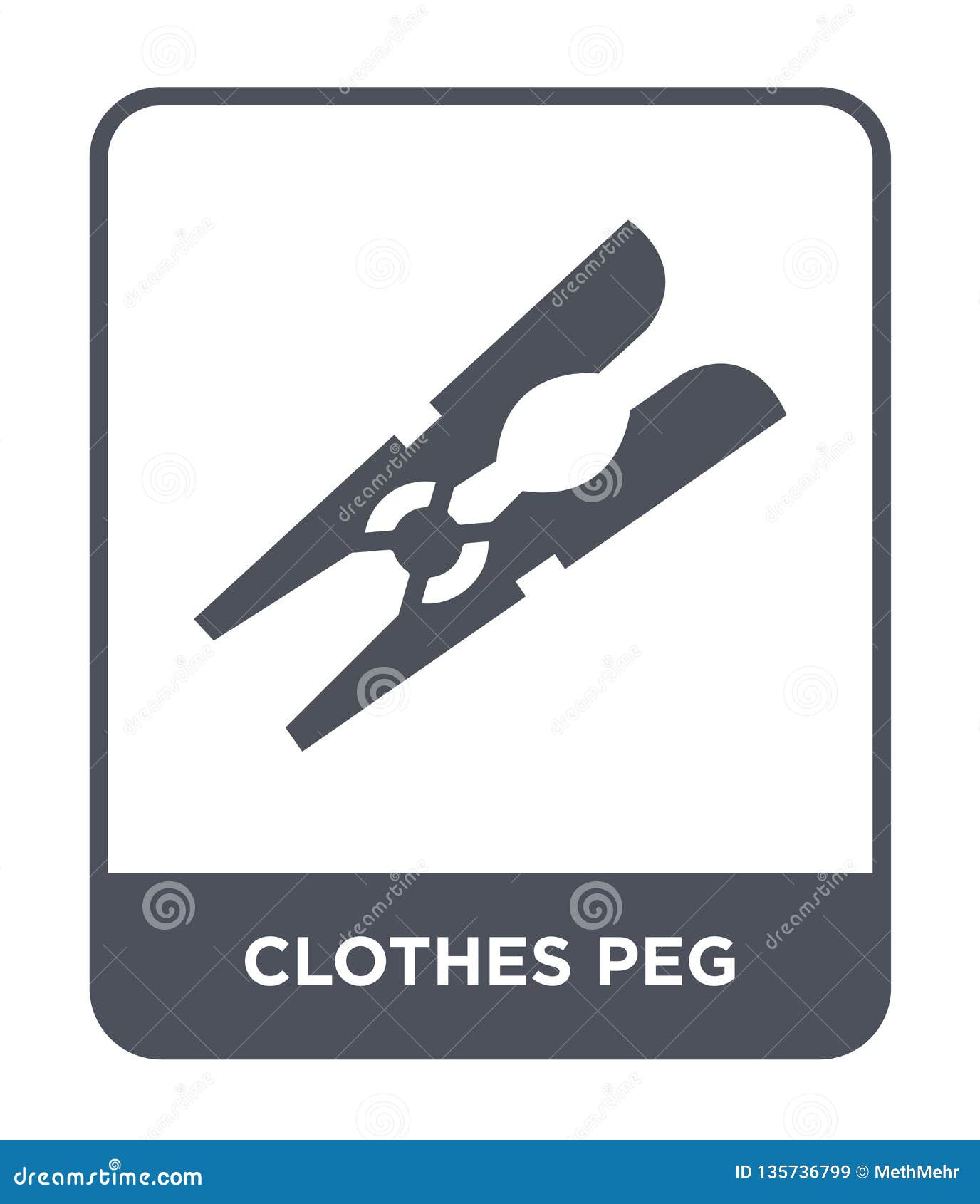 Clothes Peg Icon in Trendy Design Style. Clothes Peg Icon Isolated on ...