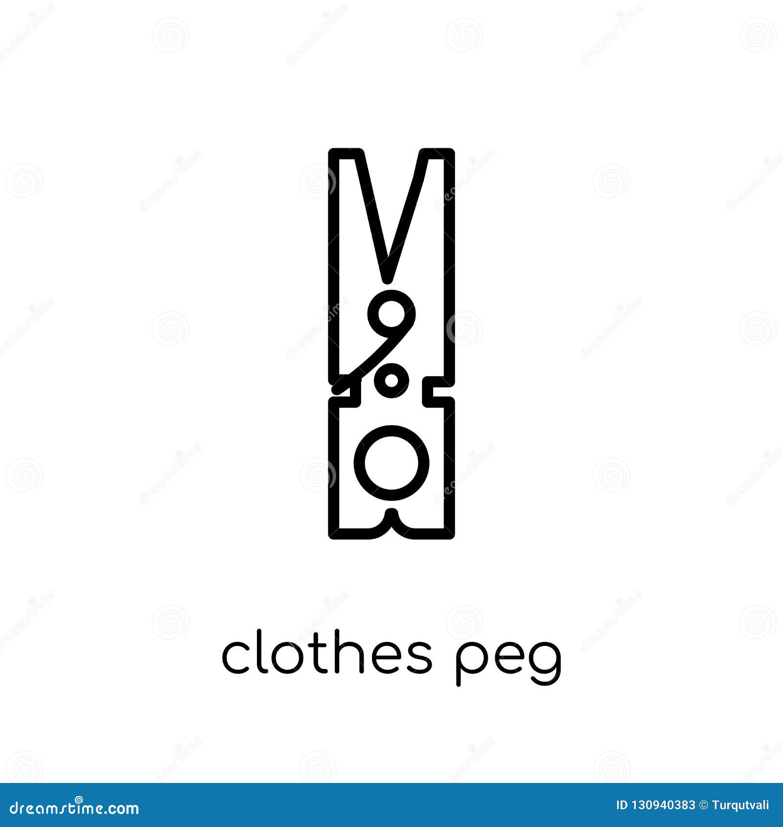 Clothes Peg Icon. Trendy Modern Flat Linear Vector Clothes Peg I Stock ...