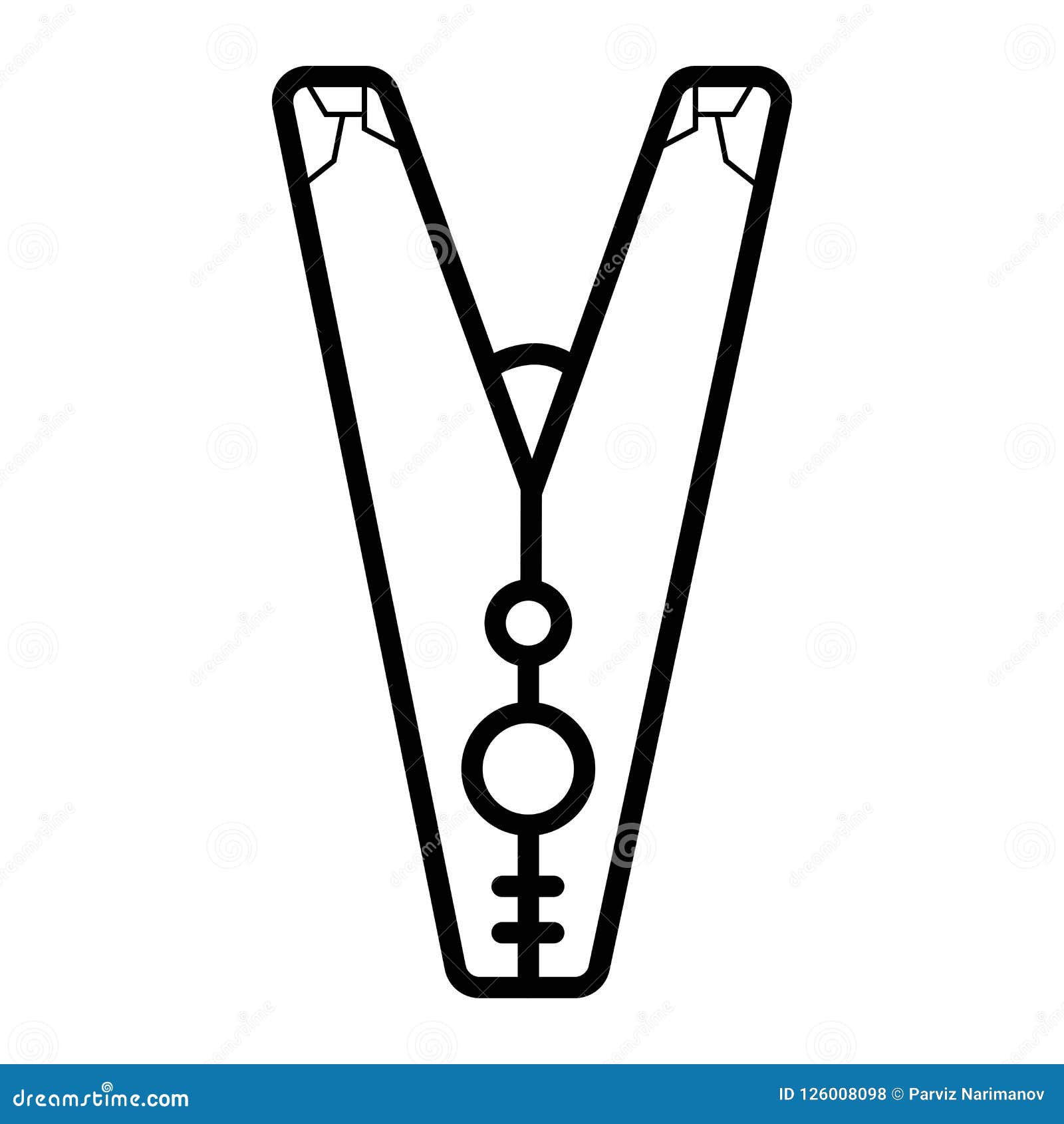 Clothes peg icon stock vector. Illustration of clothespin - 126008098
